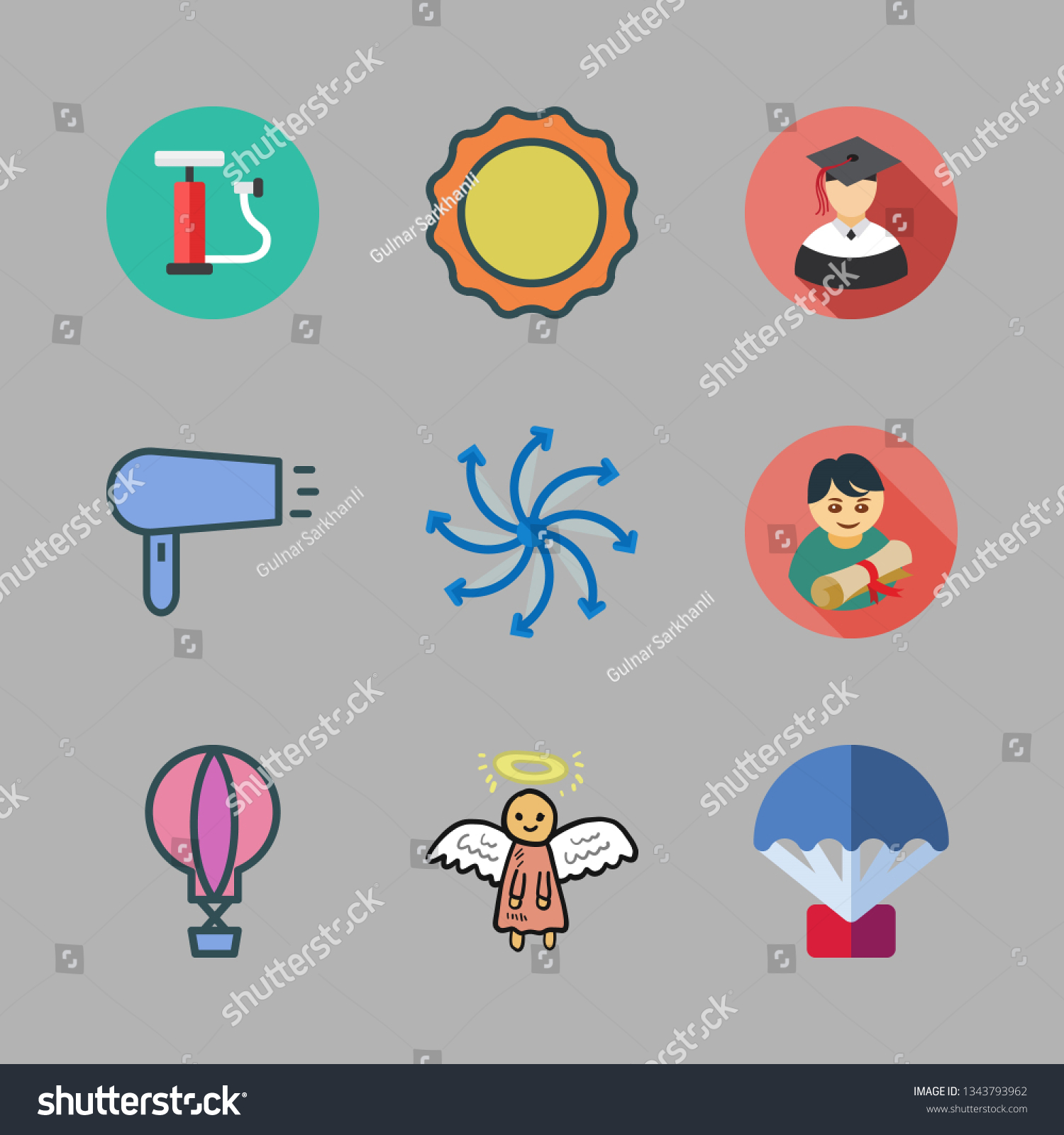 Air Vector Icon Set Stock Vector (Royalty Free) 1343793962