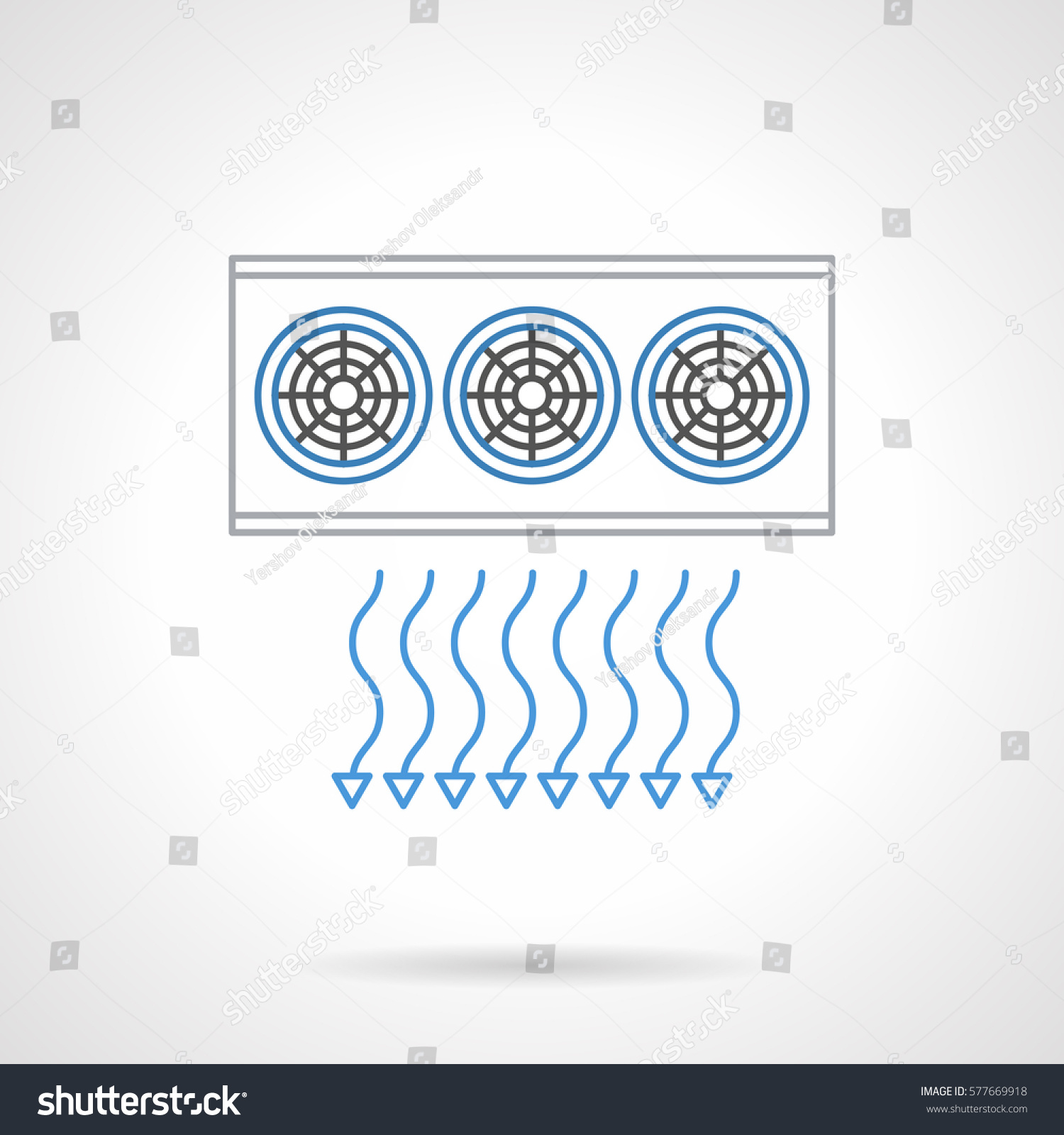 Air Ventilation System Equipment Flat Line Stock Vector (Royalty Free ...