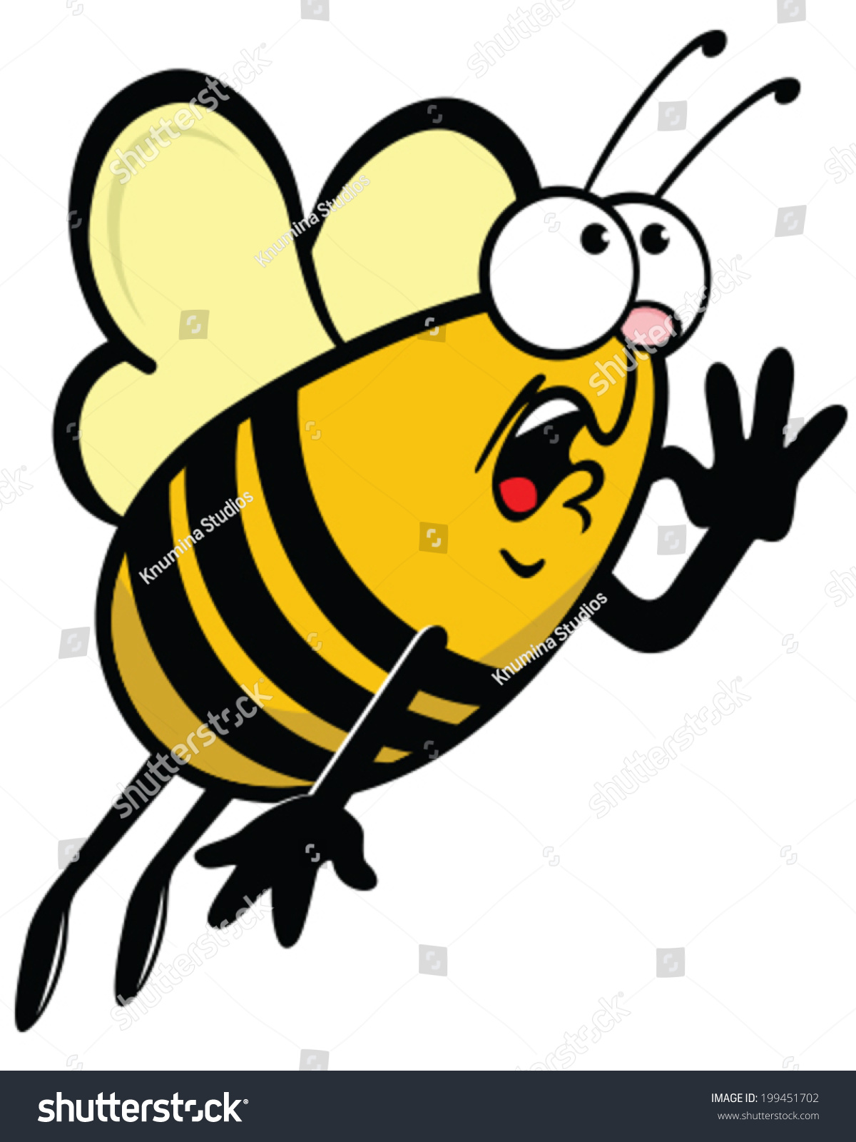Airborne Cartoon Bee Speaking Vector: vector de stock (libre de ...