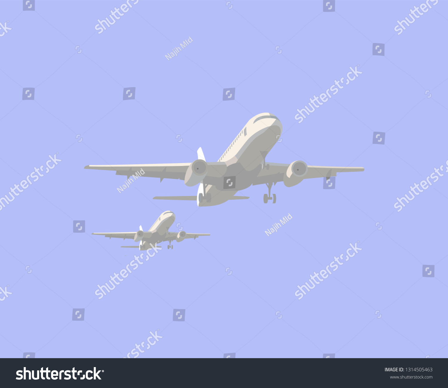 Aircraft Airplane Vector Flat Design Stock Vector (Royalty Free ...