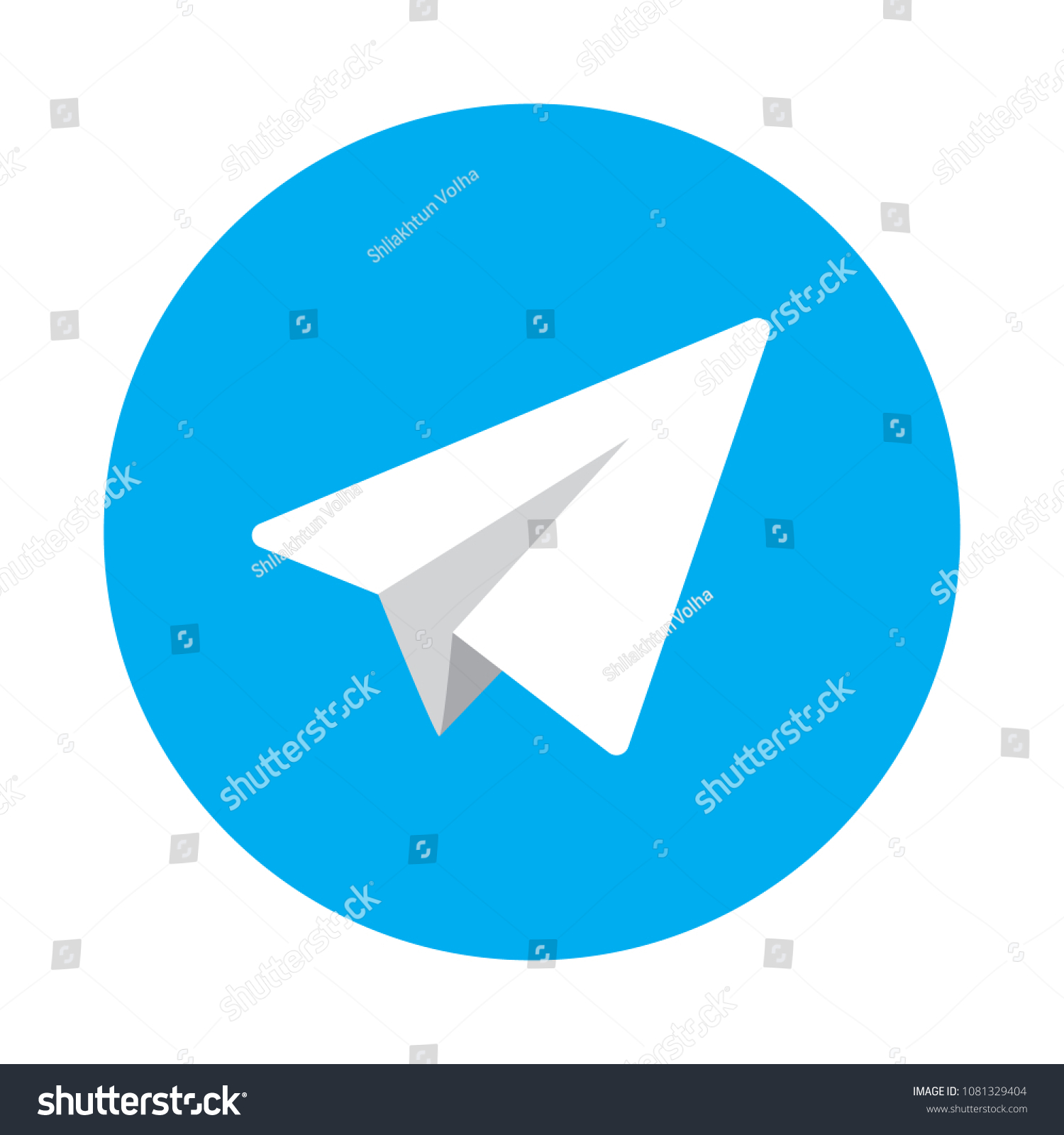 Aircraft Blue Button Icon Vector Telegram Stock Vector (Royalty Free ...