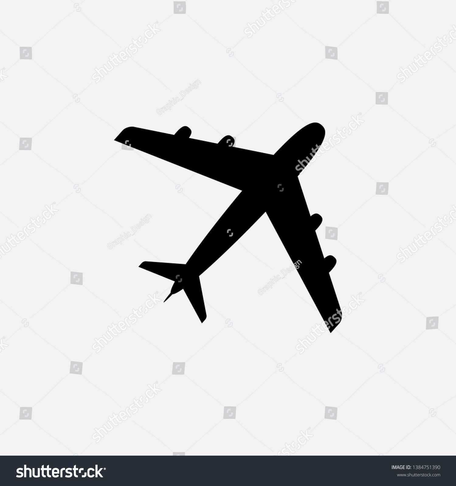 Aircraft Icon Sign Signifier Vector Stock Vector (Royalty Free) 1384751390