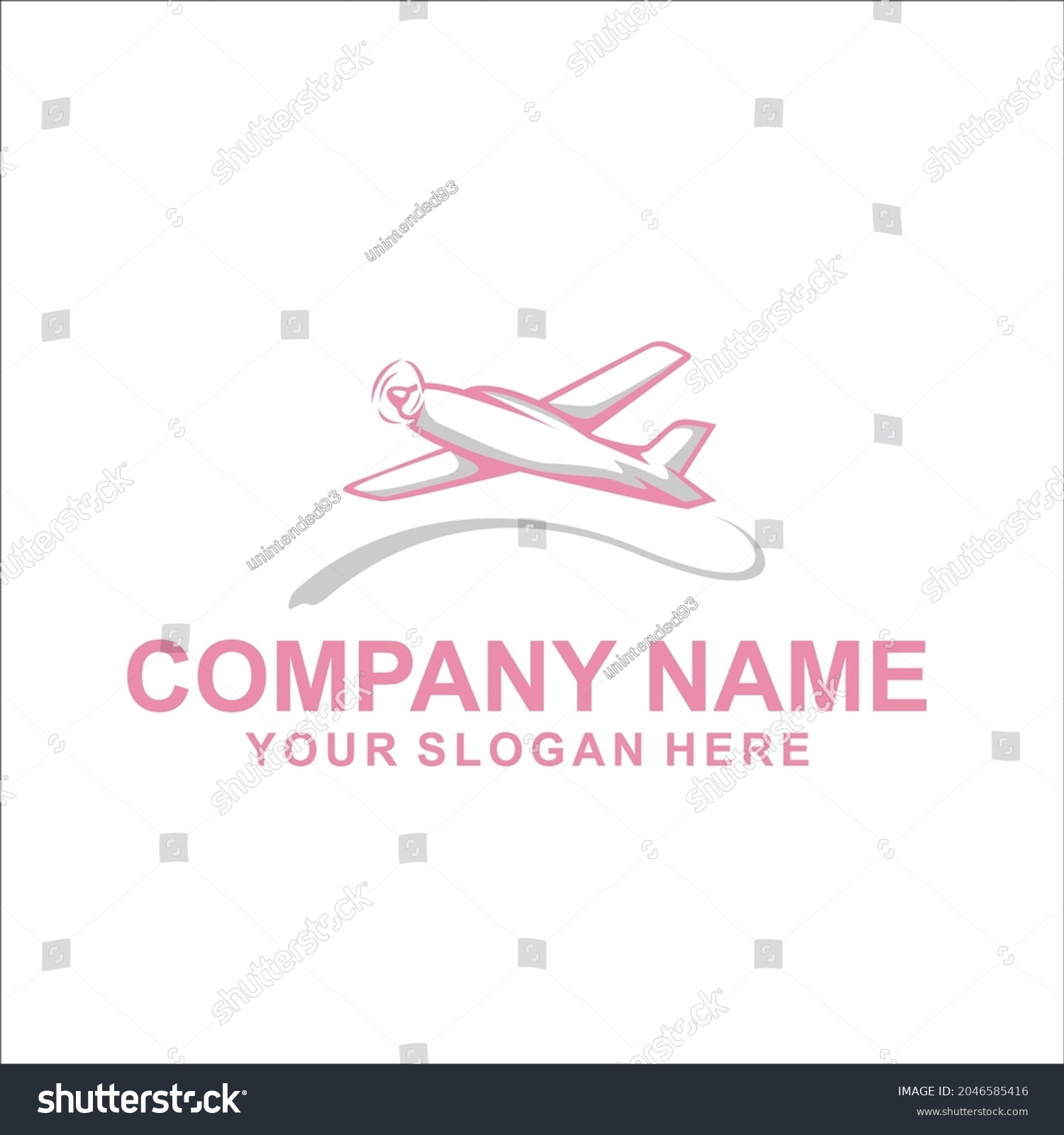 Aircraft Plane Pink Logo Vector Stock Vector (Royalty Free) 2046585416 ...
