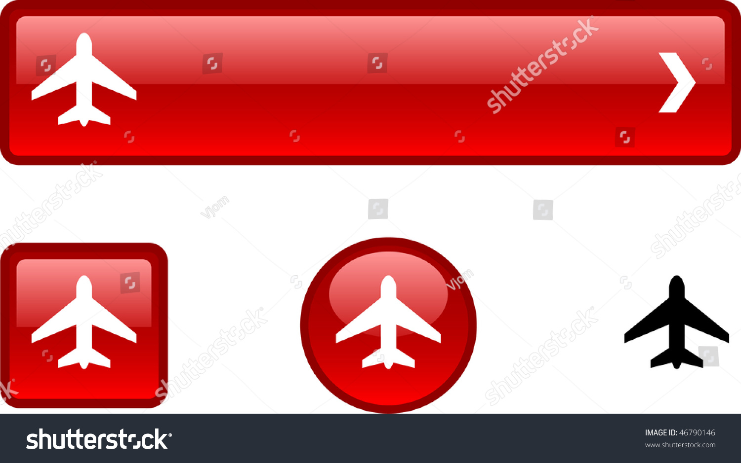 Aircraft Web Buttons Vector Illustration Stock Vector (Royalty Free ...