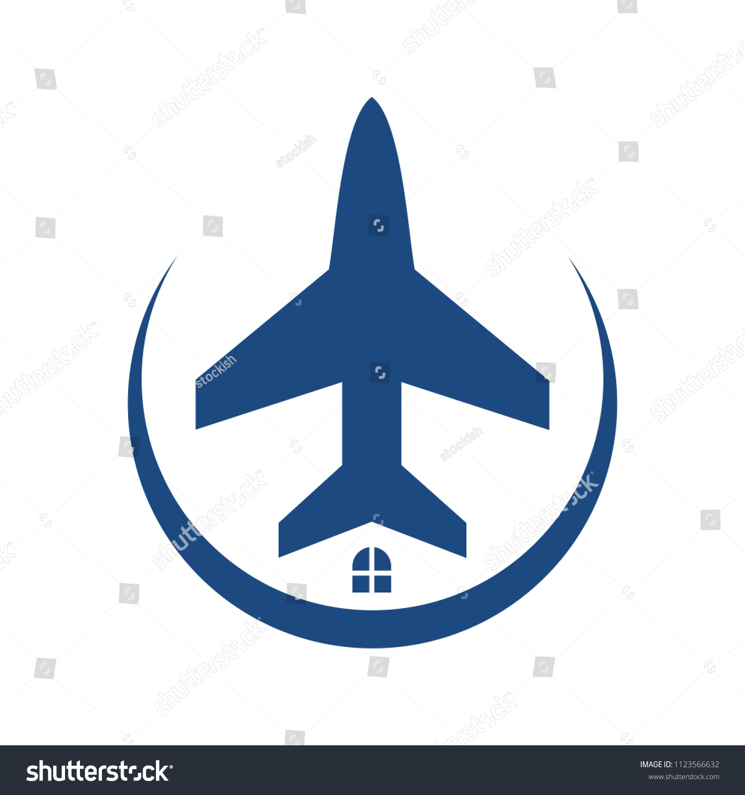 Airplane Home Vector Logo Stock Vector (Royalty Free) 1123566632 ...