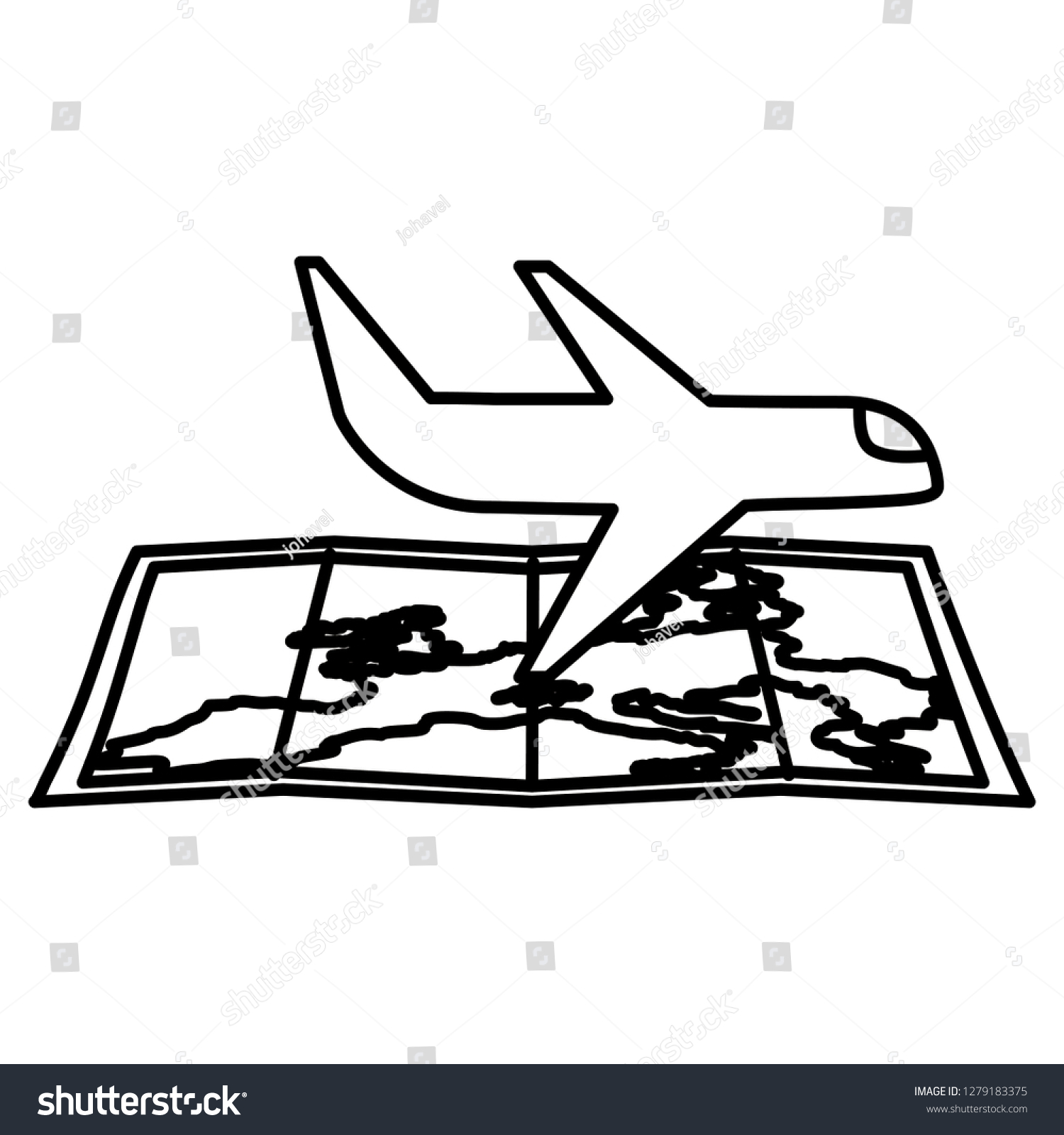 Airplane Map Design Stock Vector (Royalty Free) 1279183375 | Shutterstock