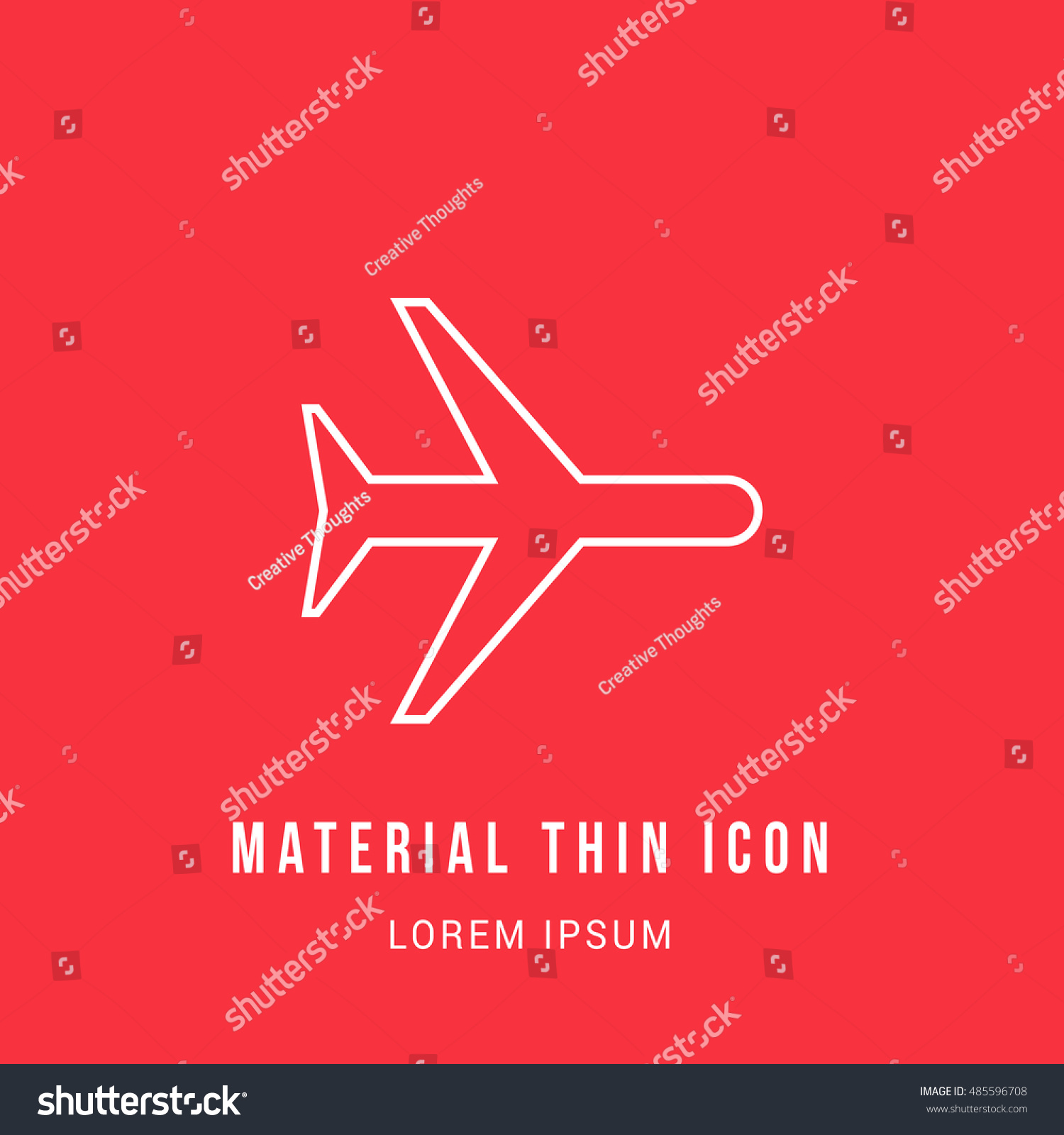 Airplane Bright Red Material Designed Line Stock Vector (Royalty Free ...