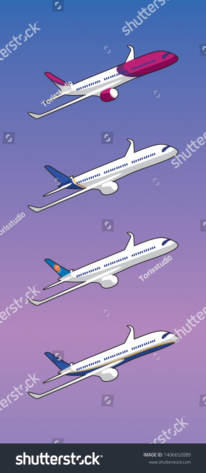 Airplane Colors Vector Illustration Fly Stock Vector (Royalty Free ...