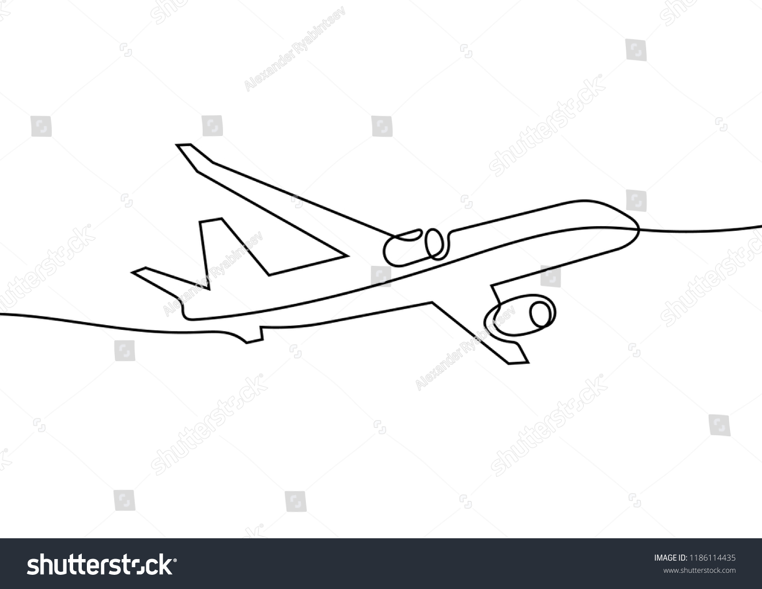 5,372 One line airplane Images, Stock Photos & Vectors | Shutterstock