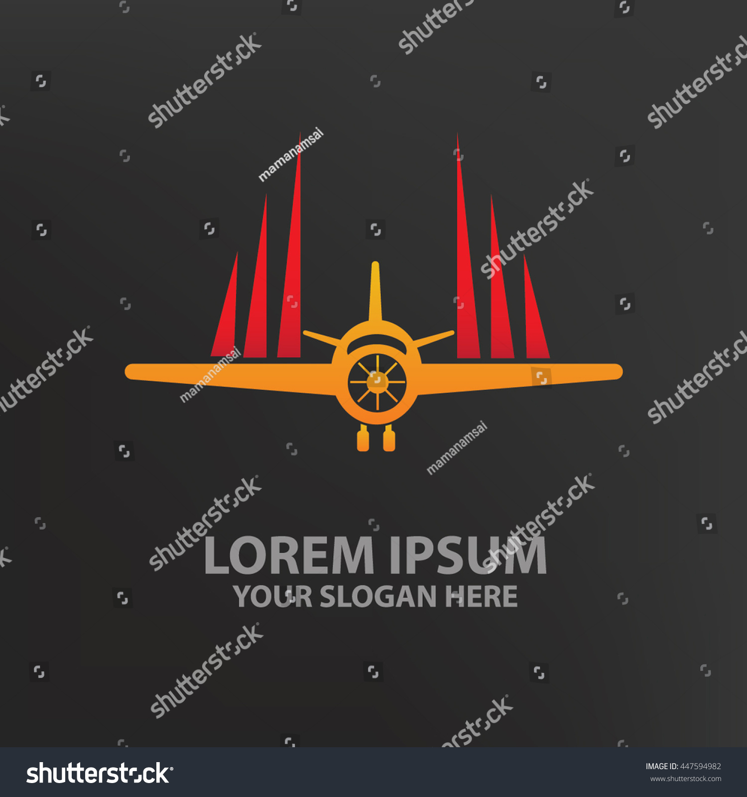 Airplane Designlogo Templateclean Vector Stock Vector (Royalty Free ...