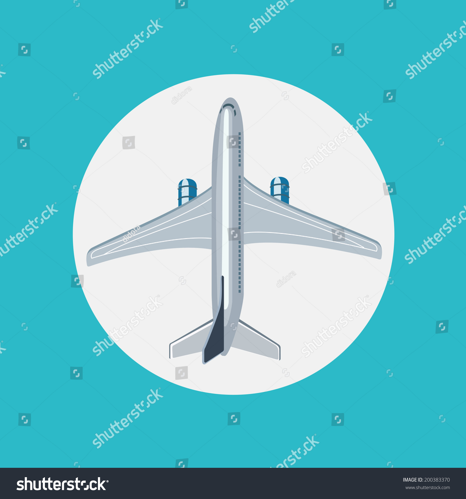 Airplane Flat Design Stock Vector (Royalty Free) 200383370 | Shutterstock