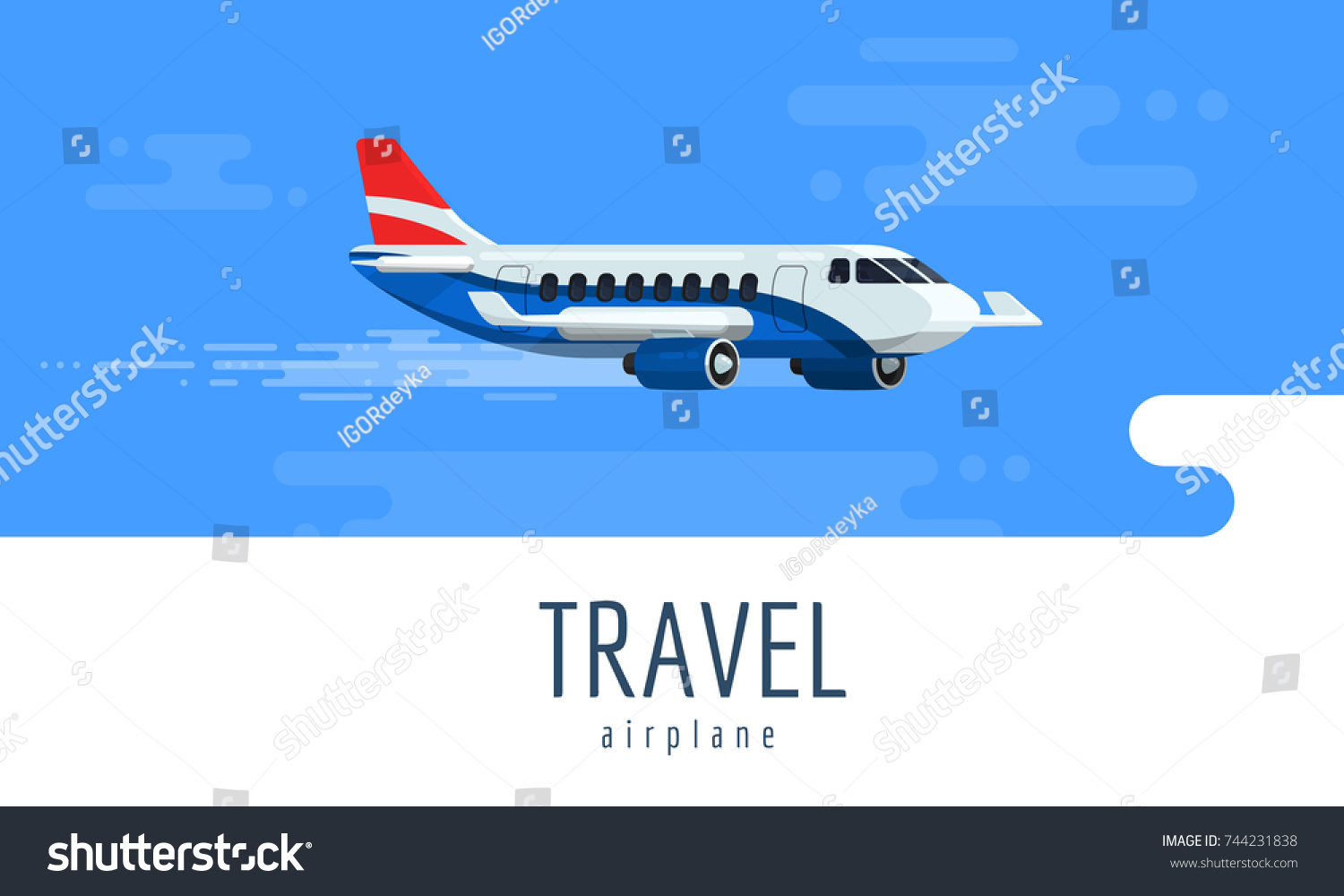 Airplane Flat Vector Illustration Stock Vector (Royalty Free) 744231838