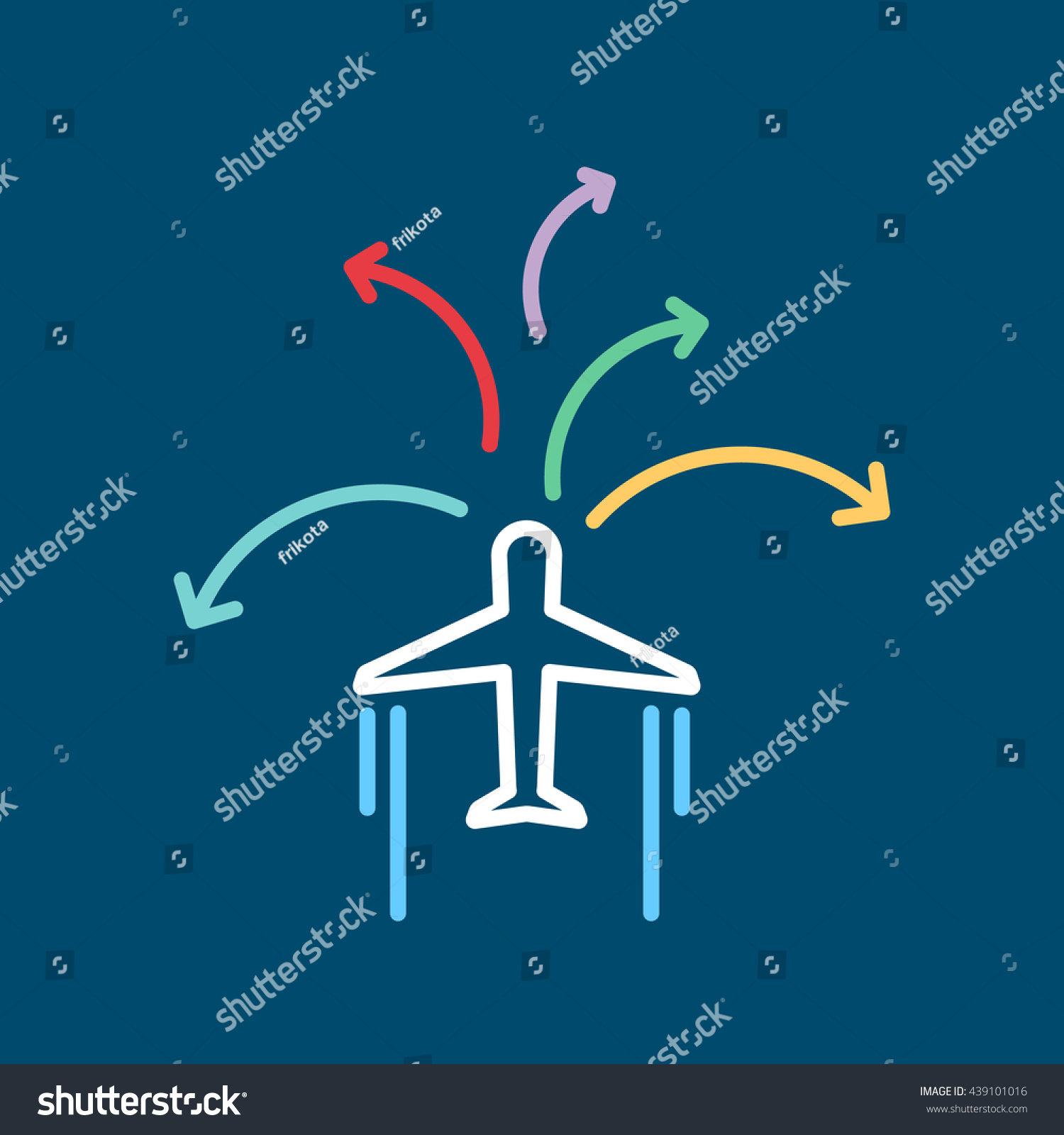 Airplane Flying Arrows Stock Vector (Royalty Free) 439101016