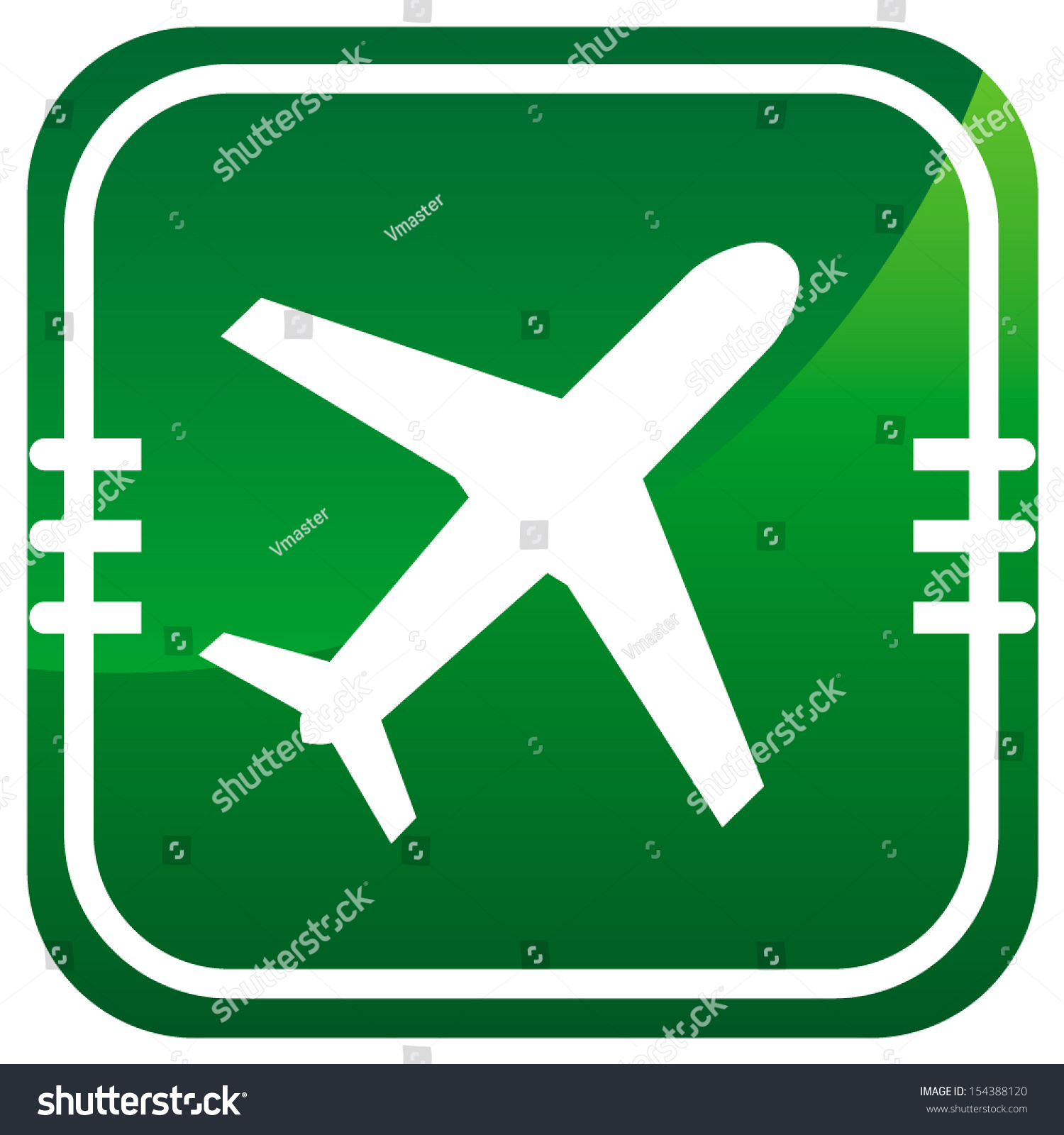 Airplane Green Icon Stock Vector (Royalty Free) 154388120