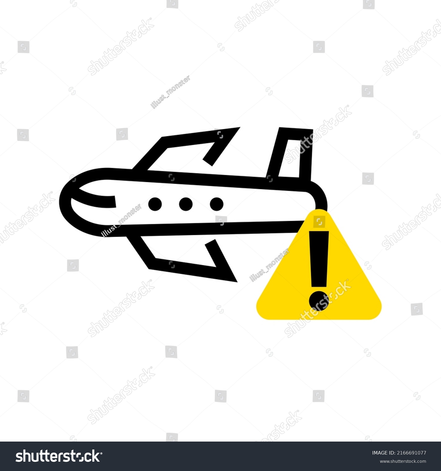 Airplane Icon Caution Sign Vector Stock Vector (Royalty Free ...