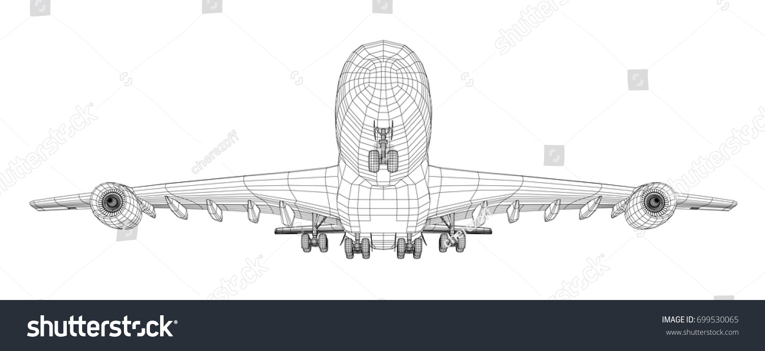 Airplane Wireframe Style Eps 10 Vector Stock Vector (Royalty Free ...