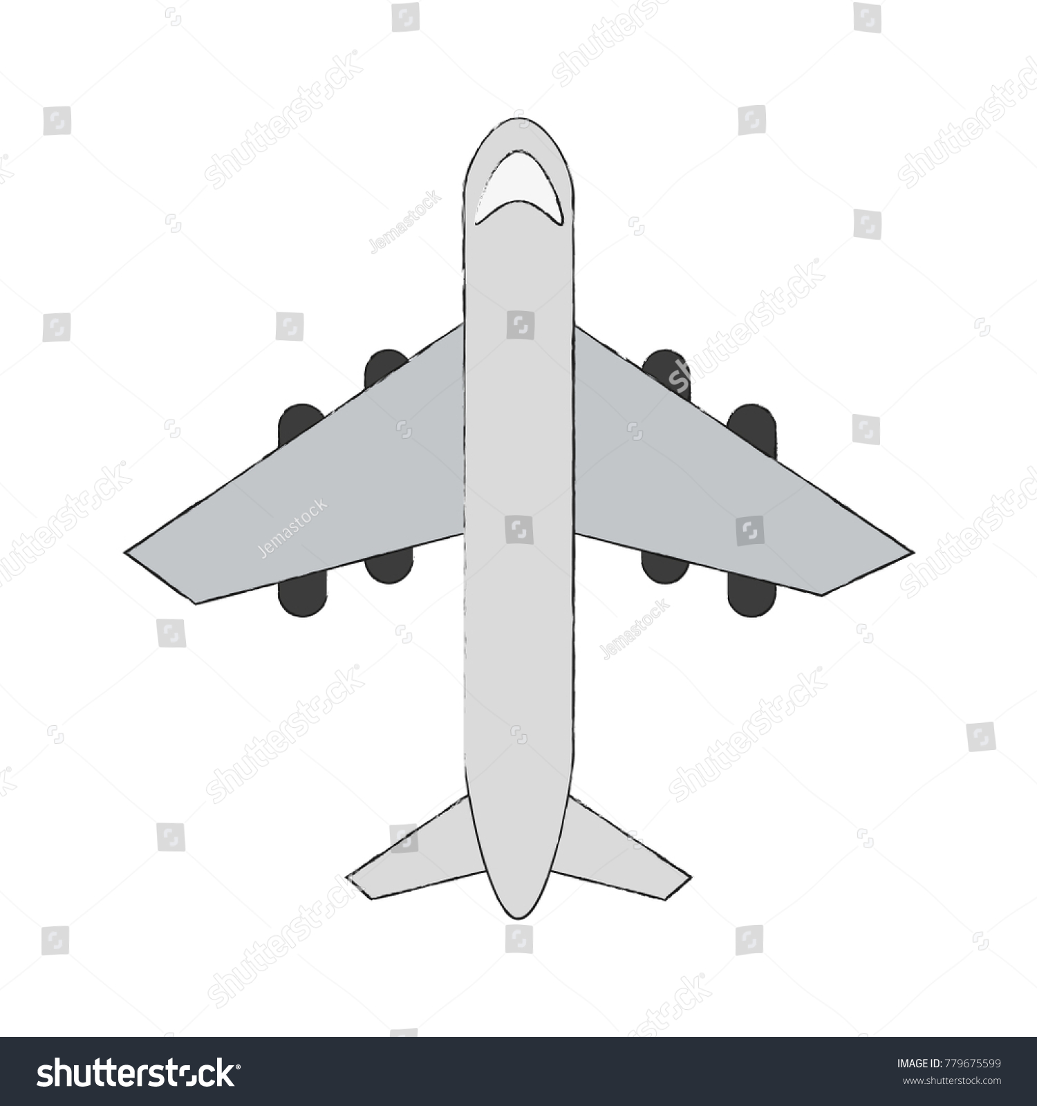 Airplane Jet Topview Stock Vector (Royalty Free) 779675599 | Shutterstock