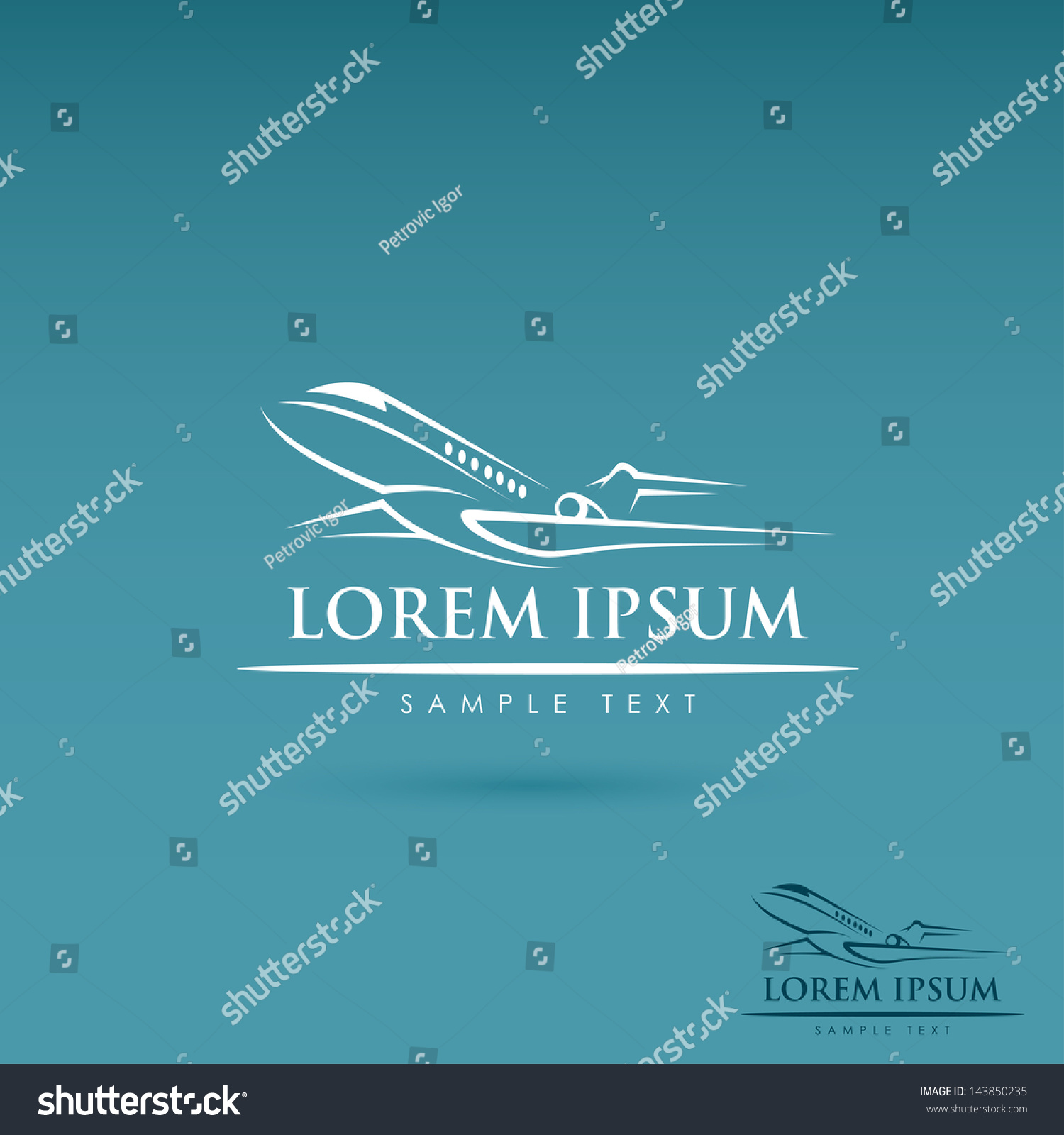 Airplane Label Vector Illustration Stock Vector (Royalty Free ...