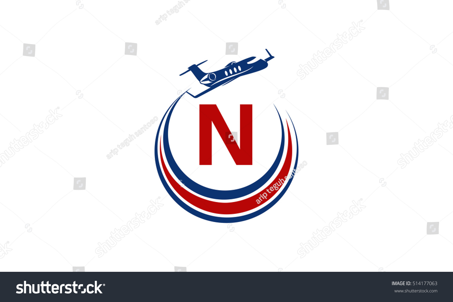 Airplane Logo Initial N Stock Vector (Royalty Free) 514177063 ...