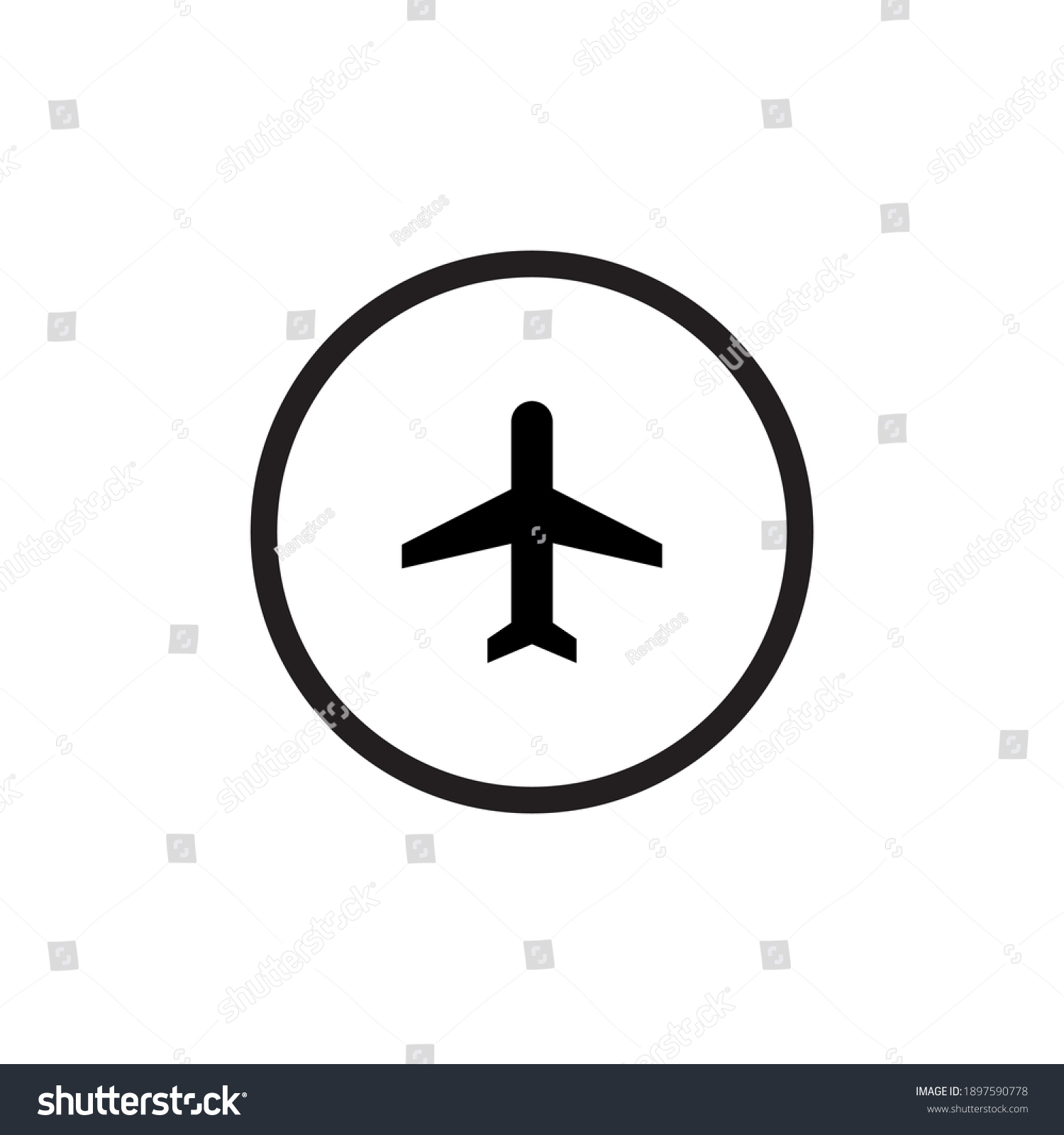 Airplane Mode Icon Vector Plane Symbol Stock Vector (Royalty Free ...