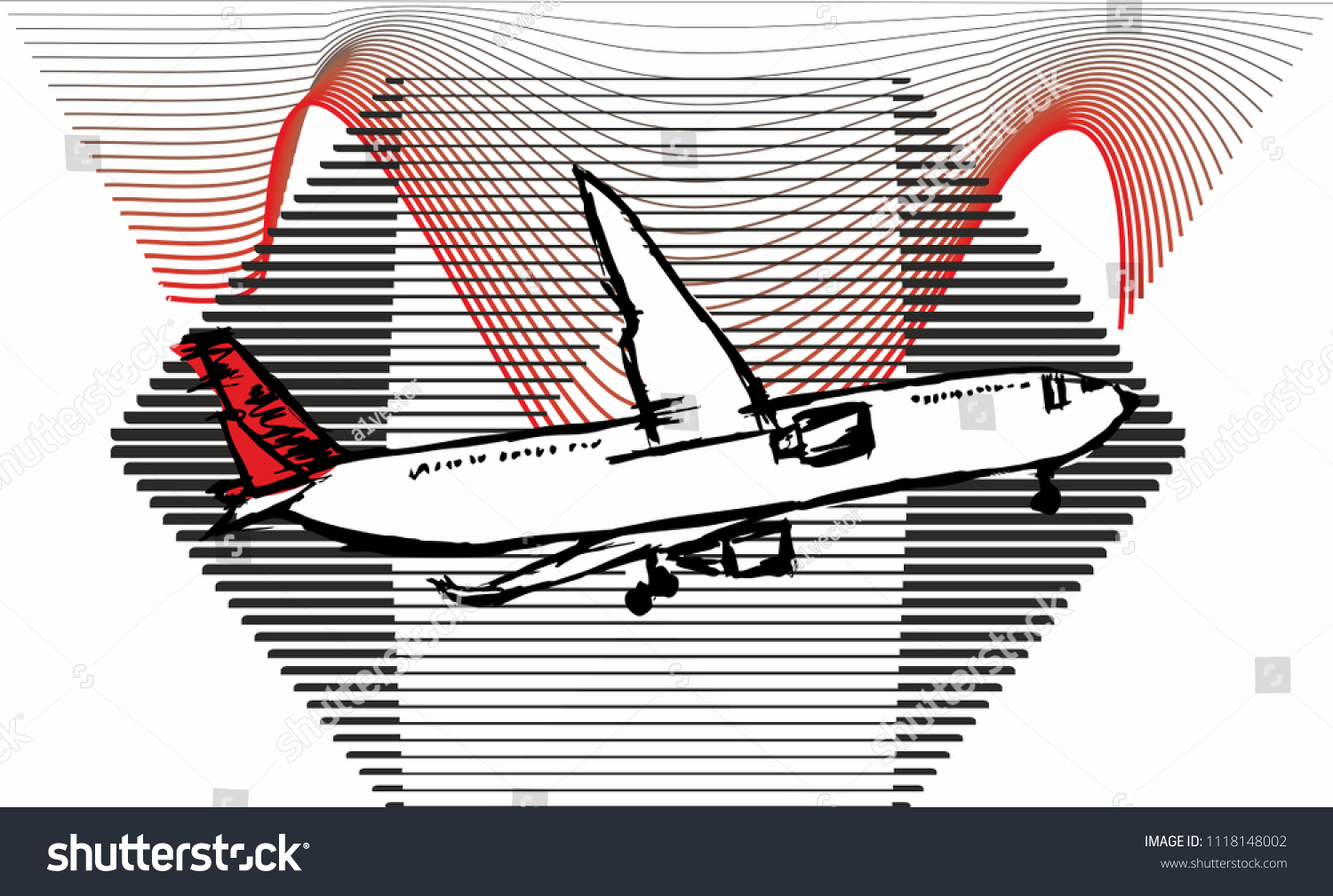 Airplane Modern Design Vector Art Stock Vector (Royalty Free) 1118148002