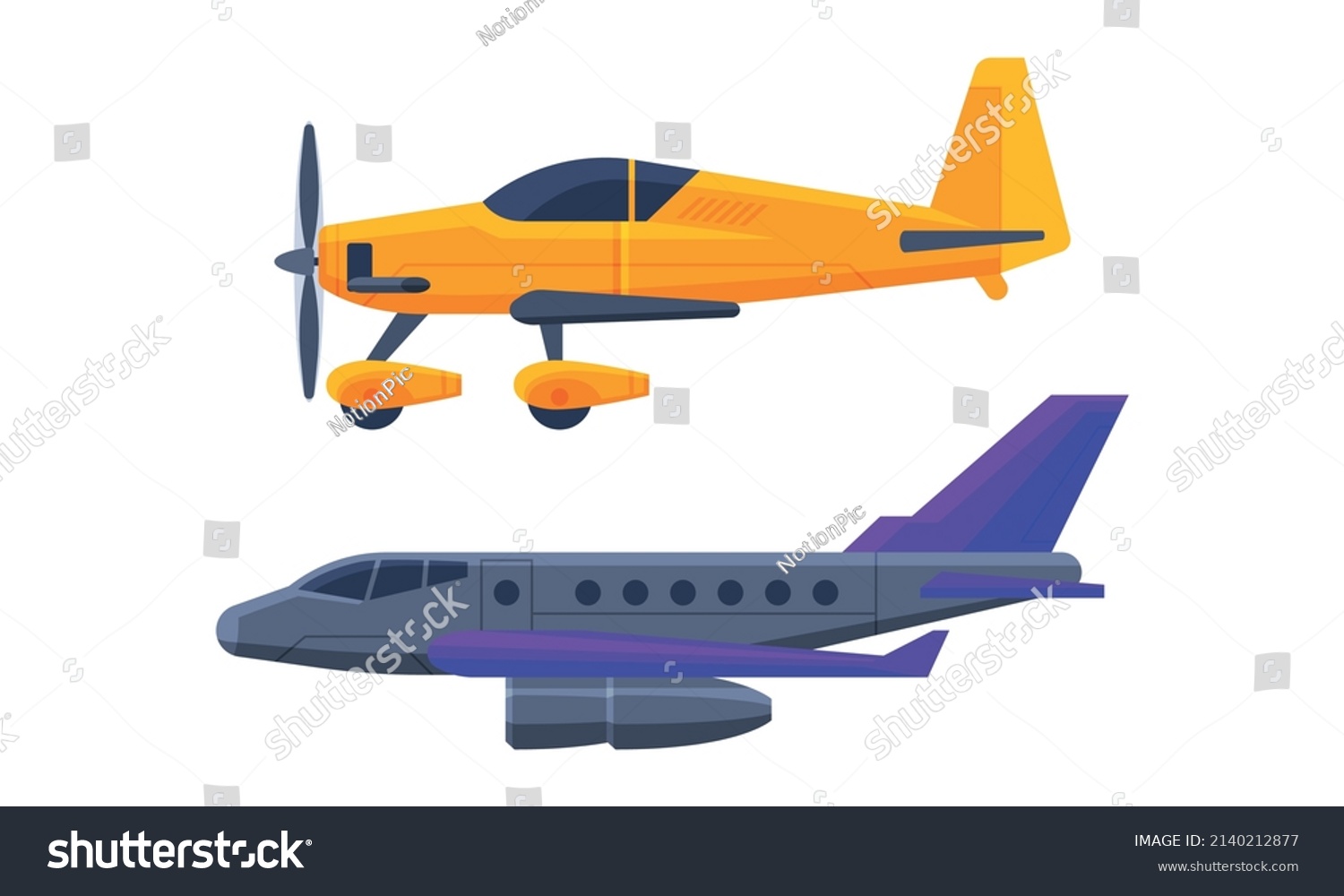 Airplane Fixedwing Aircraft Propelled By Thrust Stock Vector (Royalty ...