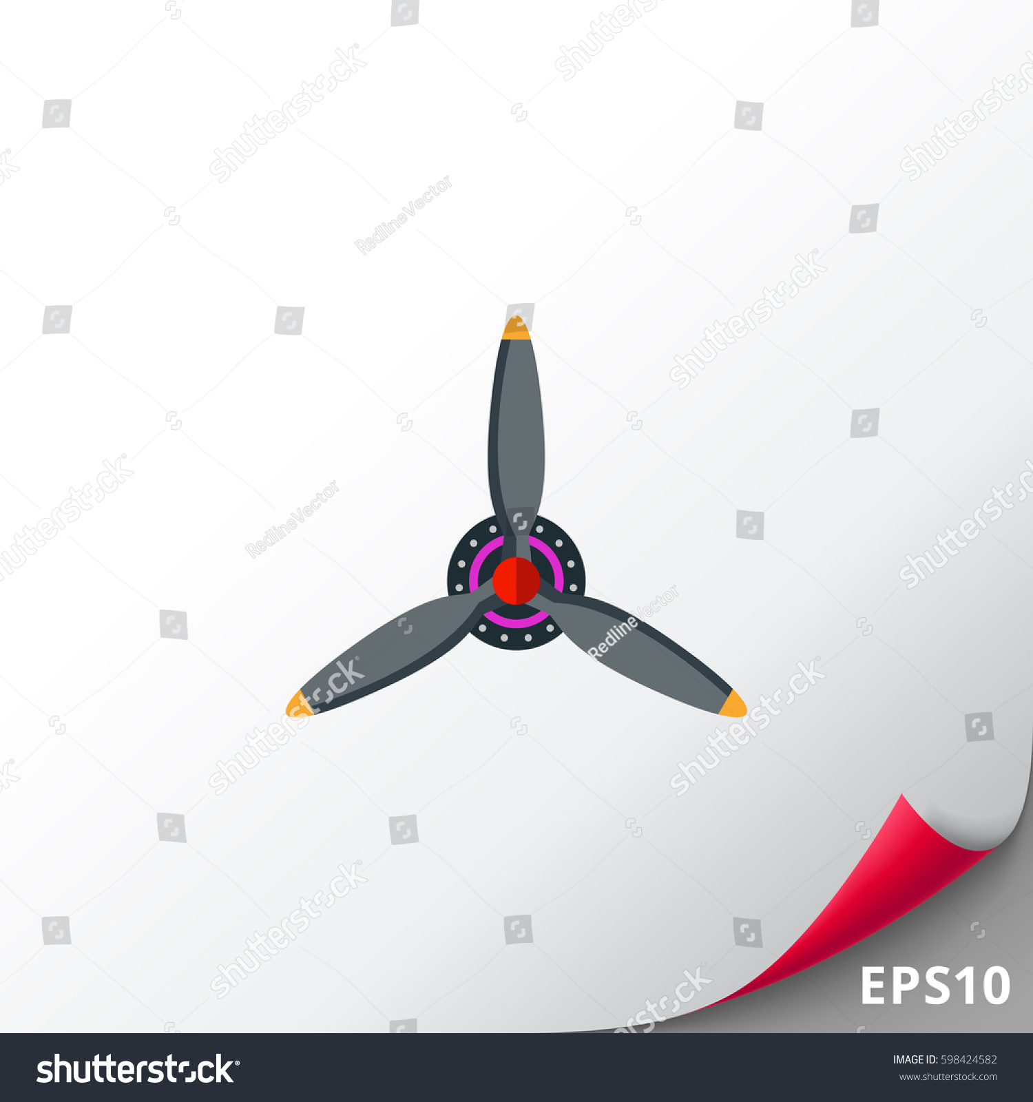 Airplane Propeller Icon Stock Vector (Royalty Free) 598424582 ...