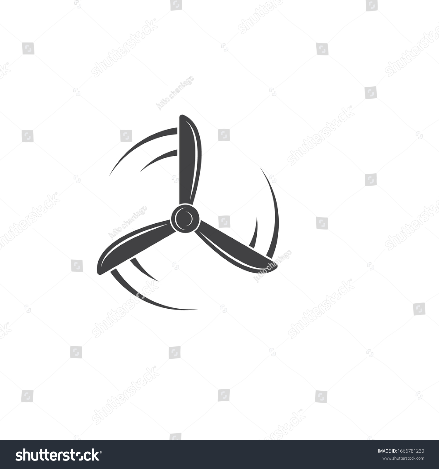 Airplane Propeller Vector Illustration Design Template Stock Vector ...