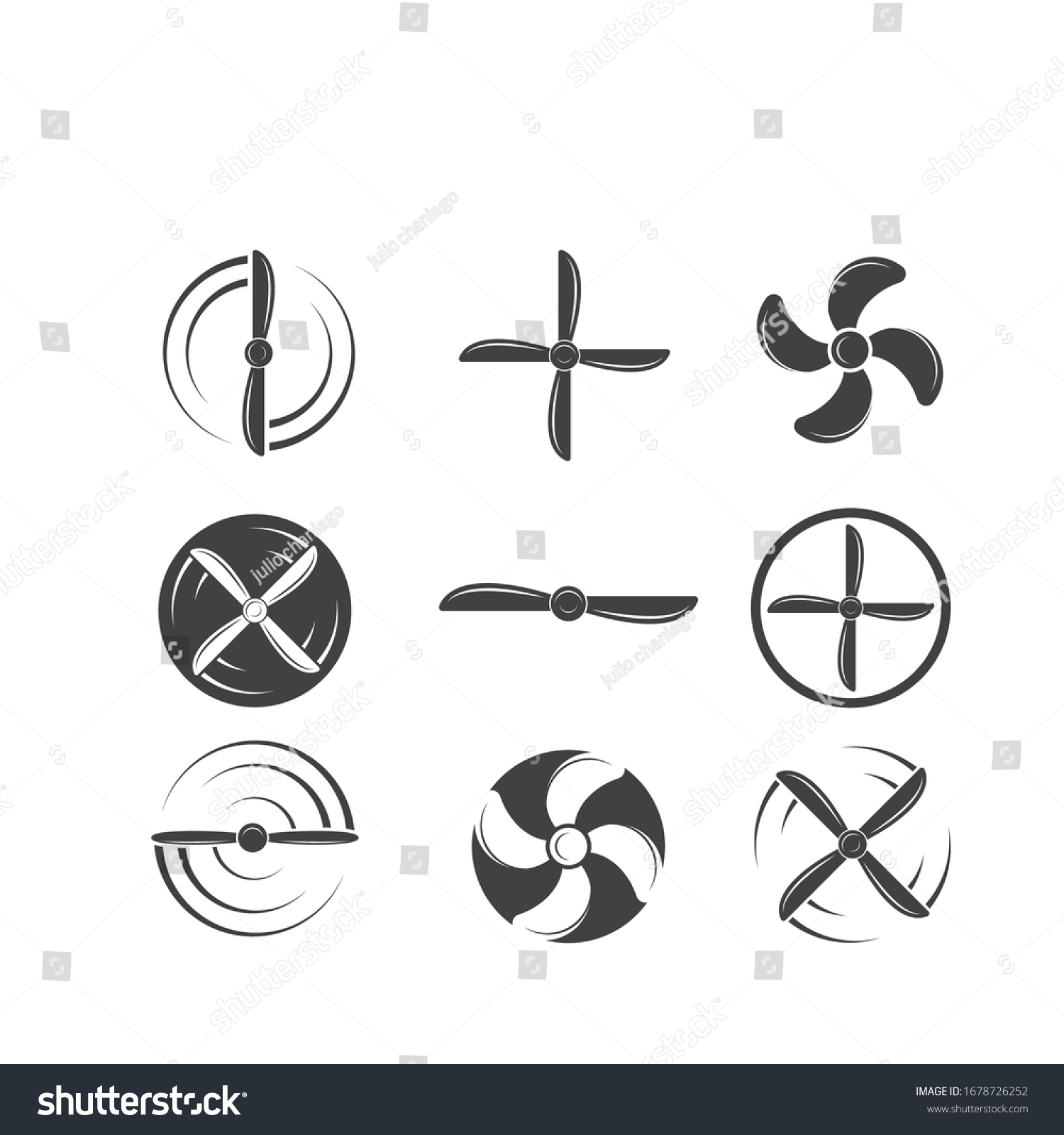 Airplane Propeller Vector Illustration Design Template Stock Vector ...