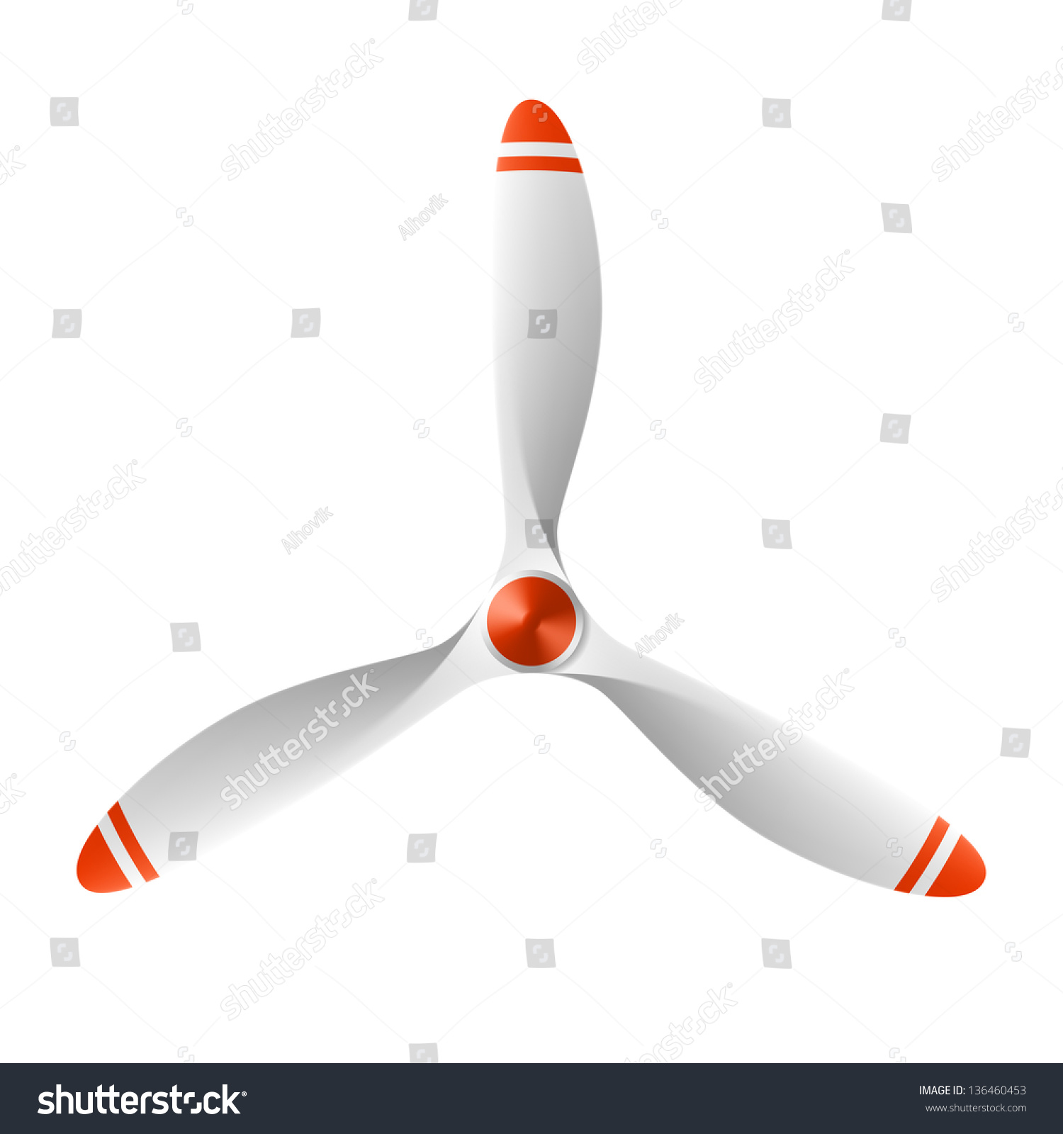 Airplane Propeller With 3 Blades. Vector. - 136460453 : Shutterstock