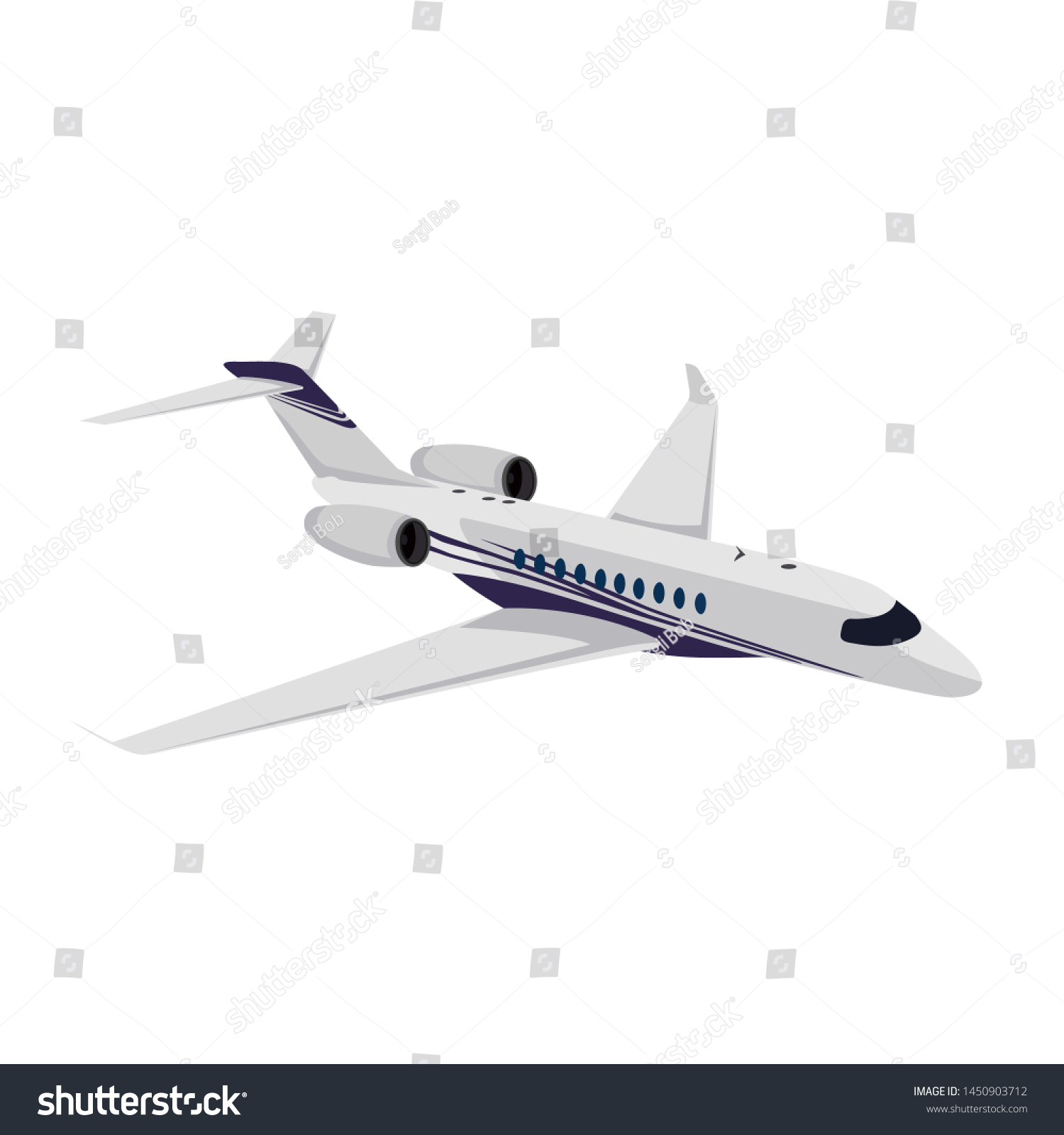 Airplane Side View Vector Illustration: Stock-Vektorgrafik (Lizenzfrei ...