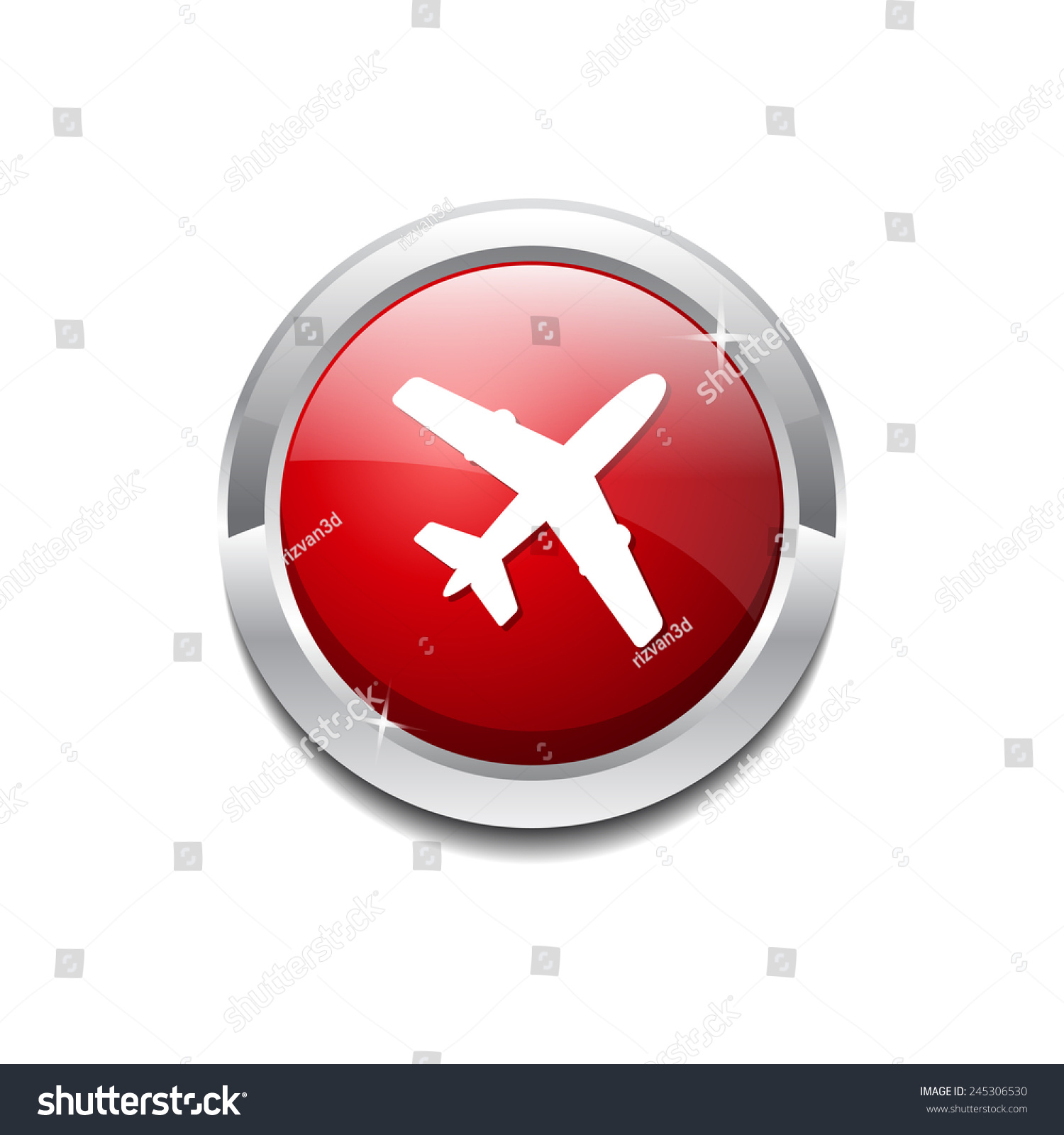 Airplane Sign Vector Button Icon Stock Vector (Royalty Free) 245306530 ...