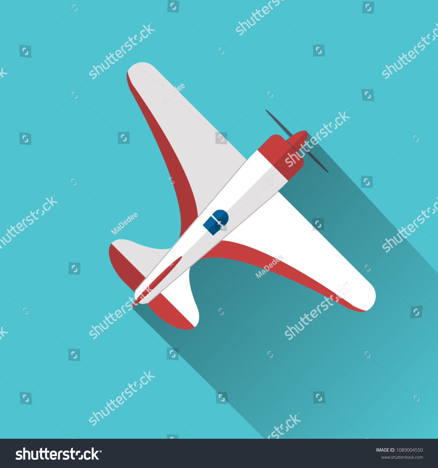 Airplane Top View Vector Illustration Stock Vector (Royalty Free ...