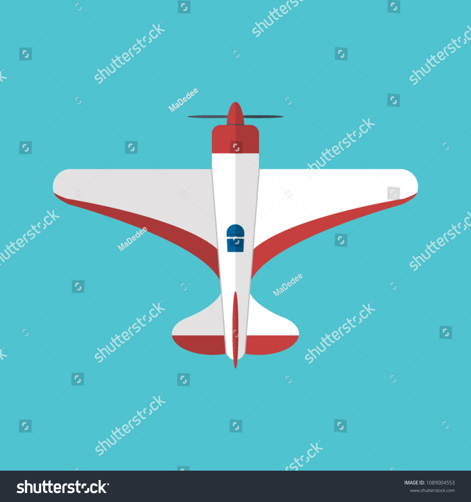 Airplane Top View Vector Illustration Stock Vector (Royalty Free ...