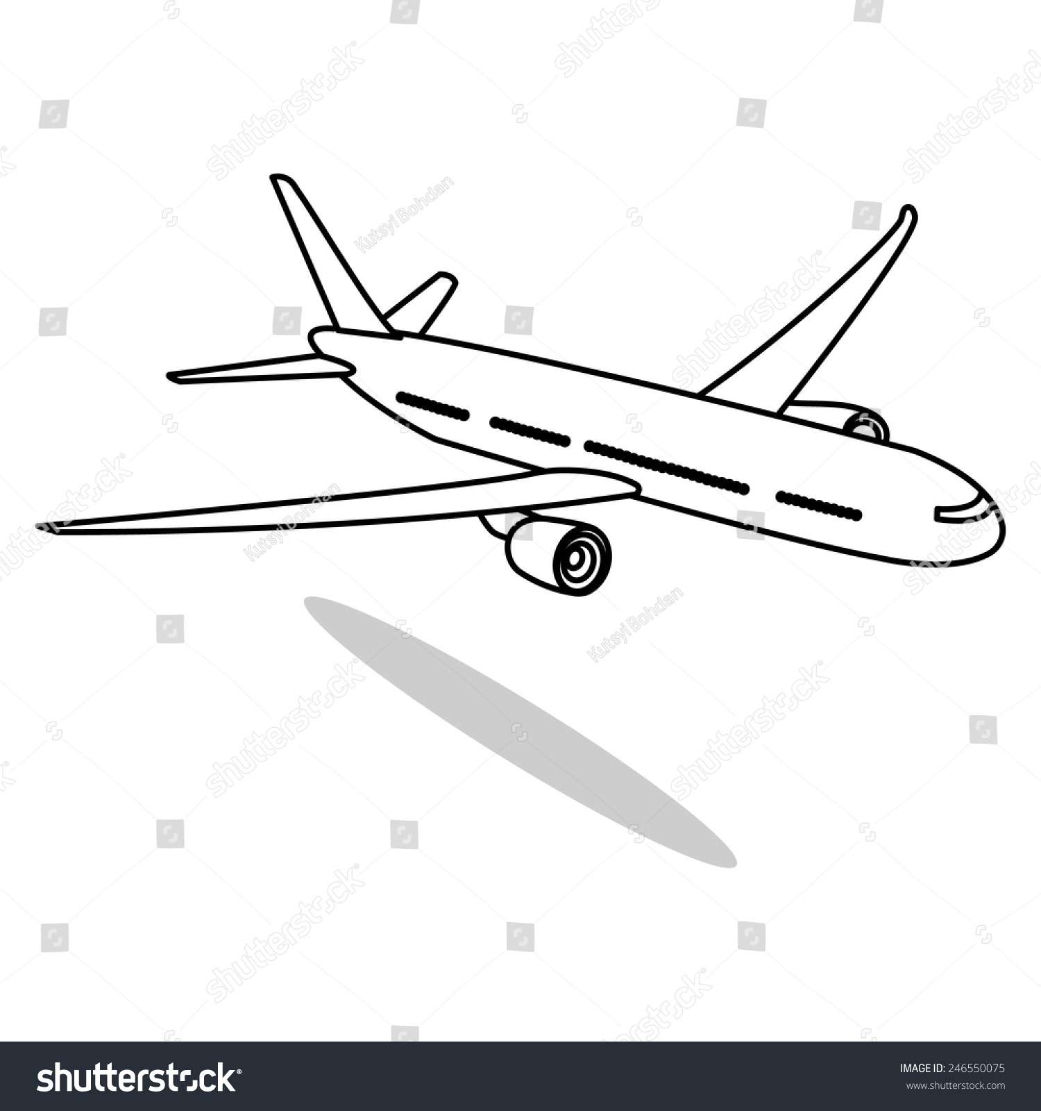 Airplane Vector Line Illustrator 스톡 벡터(사용료 없음) 246550075 - Shutterstock