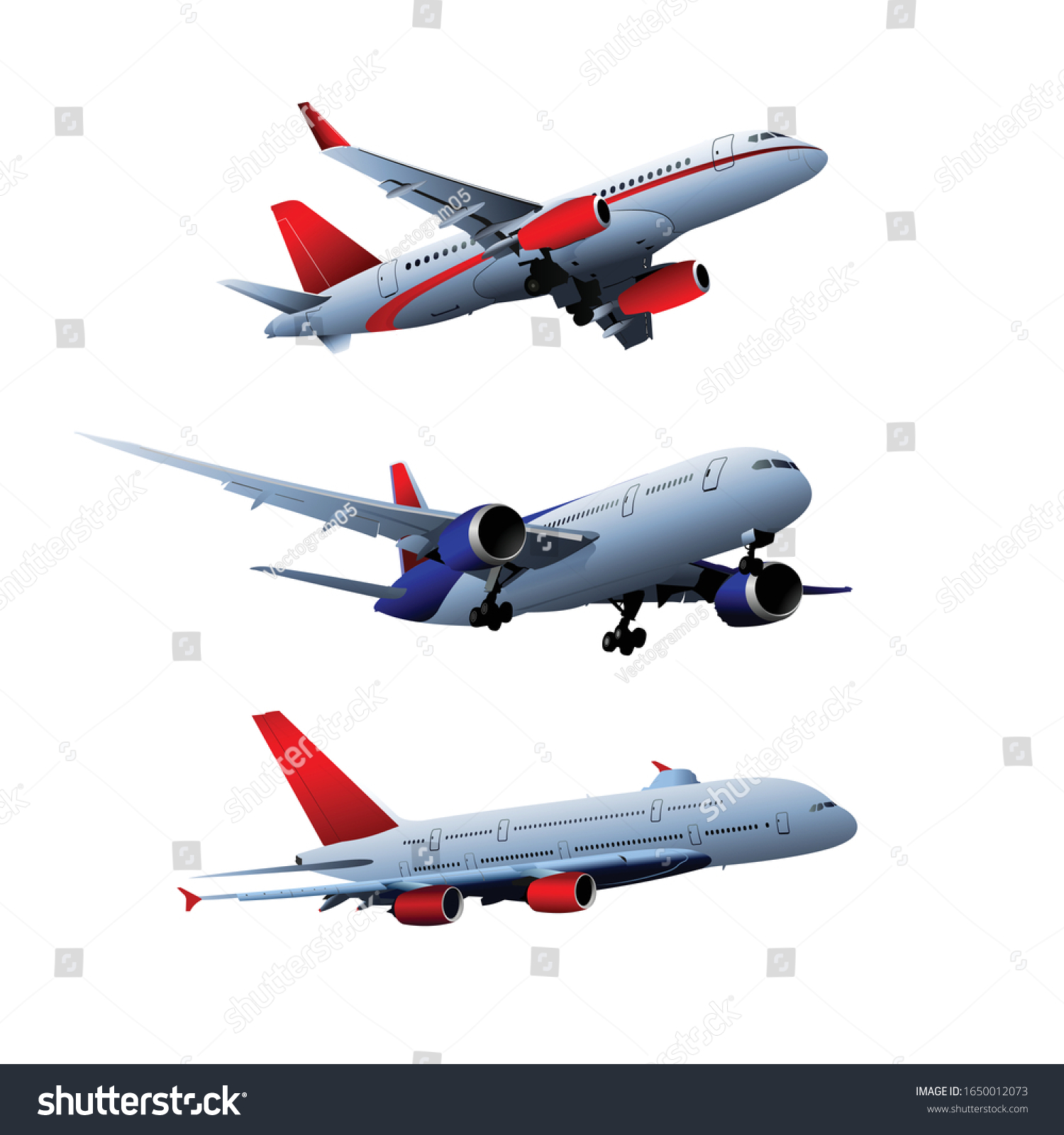 Conjunto de vectores de avión volando: vector de stock (libre de ...