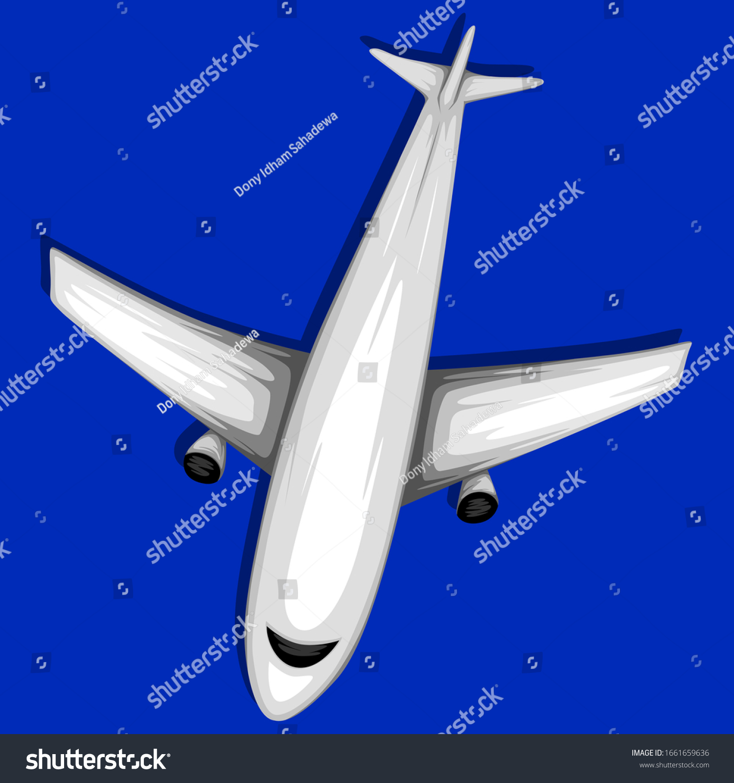Airplane Vector Top View Isolated On Stock Vector (Royalty Free) 1661659636