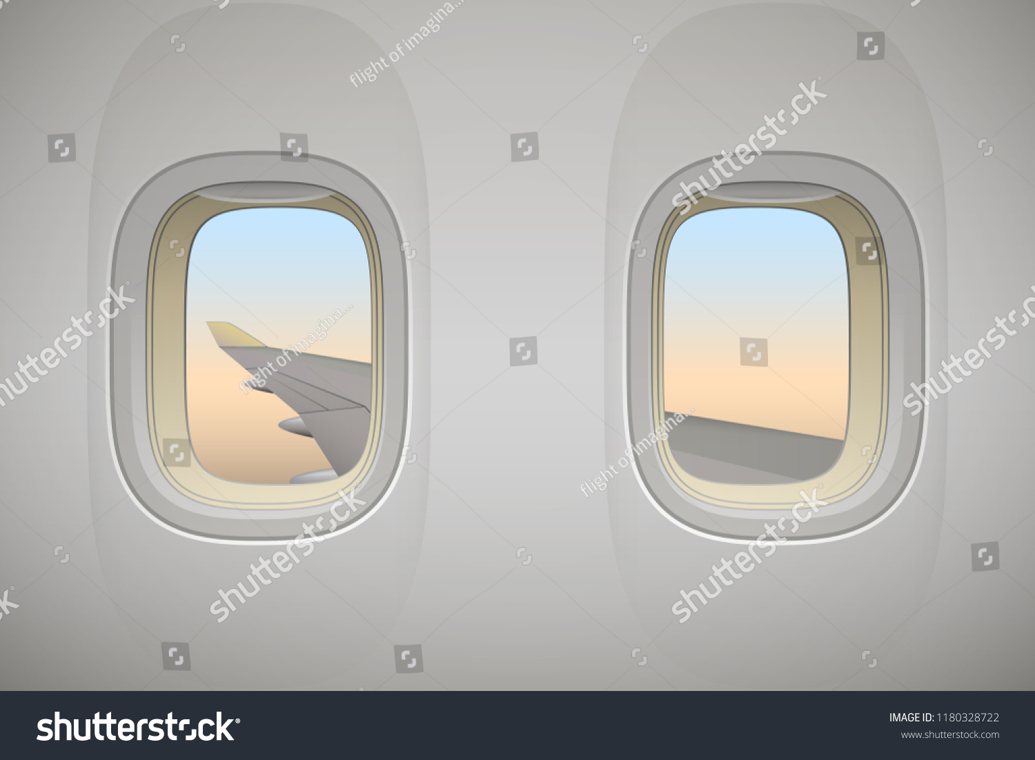 Airplane Window Aircraft Window Wing Vector Stock Vector (Royalty Free ...