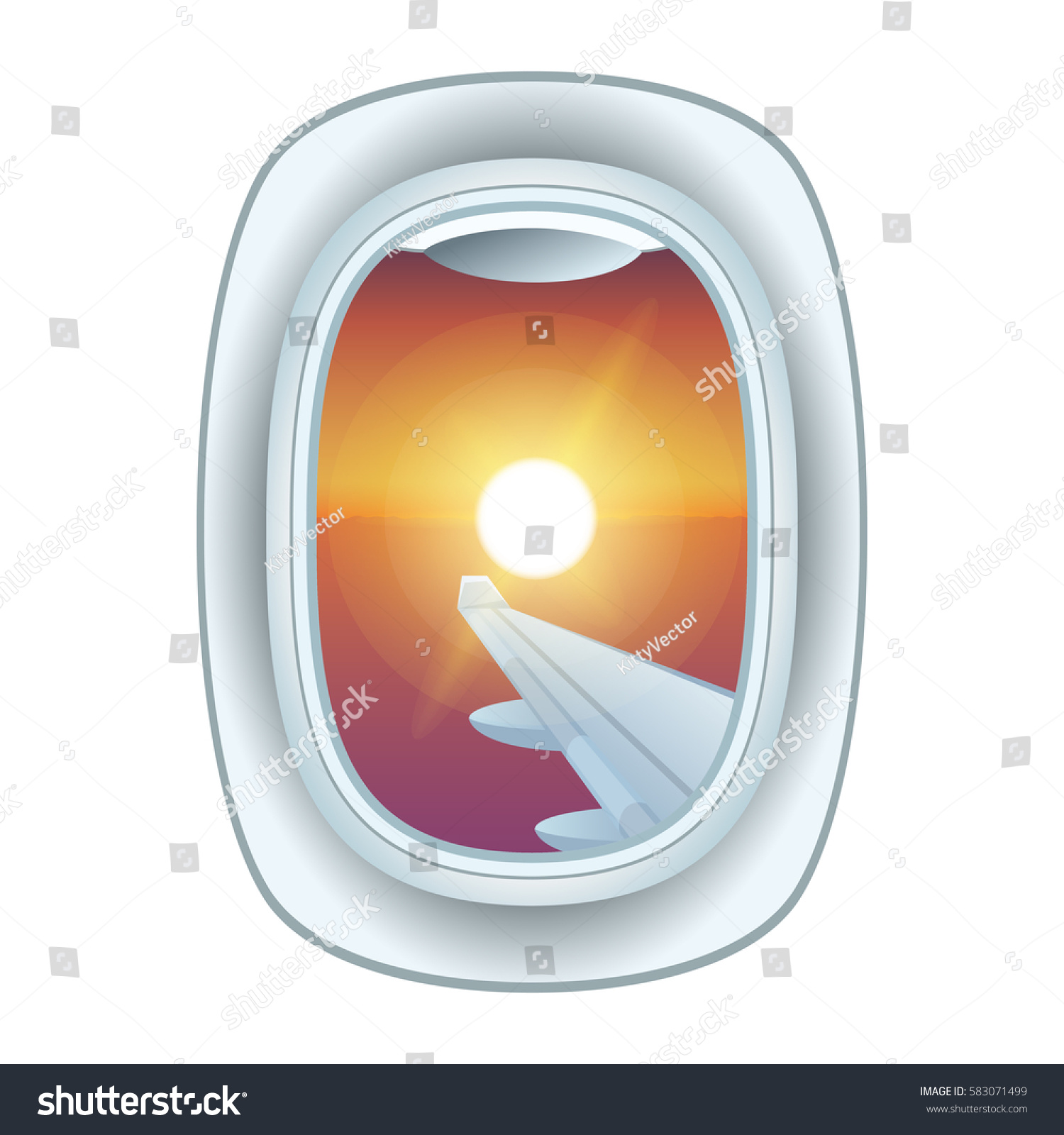 Airplane Window View Vector Illustration: เวกเตอร์สต็อก (ปลอดค่า ...
