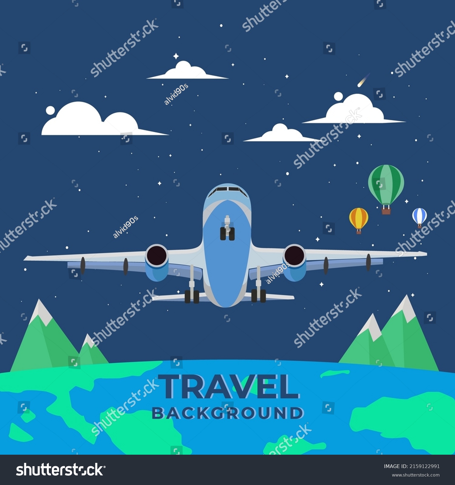 Airplane Word Travel Vector Background Stock Vector (Royalty Free ...
