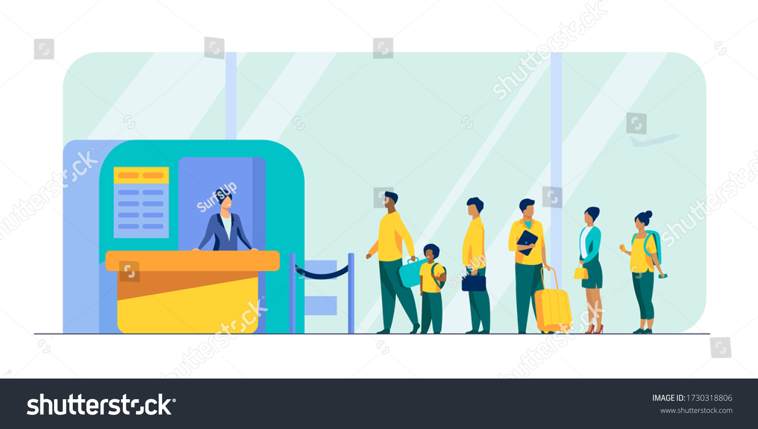 Airport Queue Vector Illustration Line Tourists Stock Vector (Royalty ... Airport Queue Vector Illustration Line Tourists Stock Vector (Royalty ...