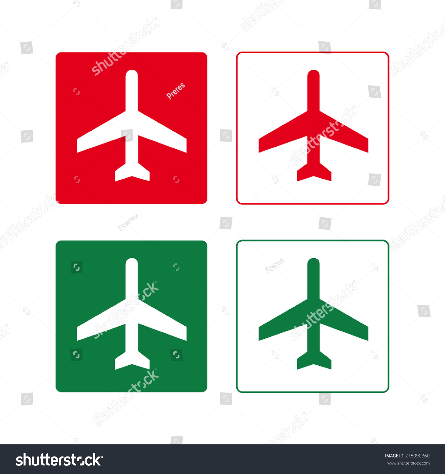 Airport Sign Vector Set Stock Vector (Royalty Free) 275090360 ...