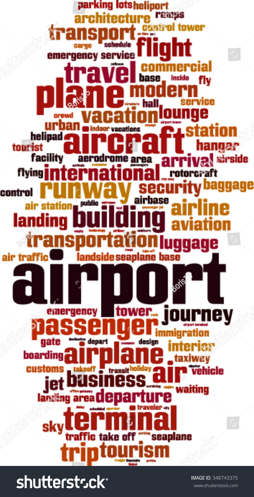 Airport Word Cloud Concept Vector Illustration Stock Vector (Royalty ...