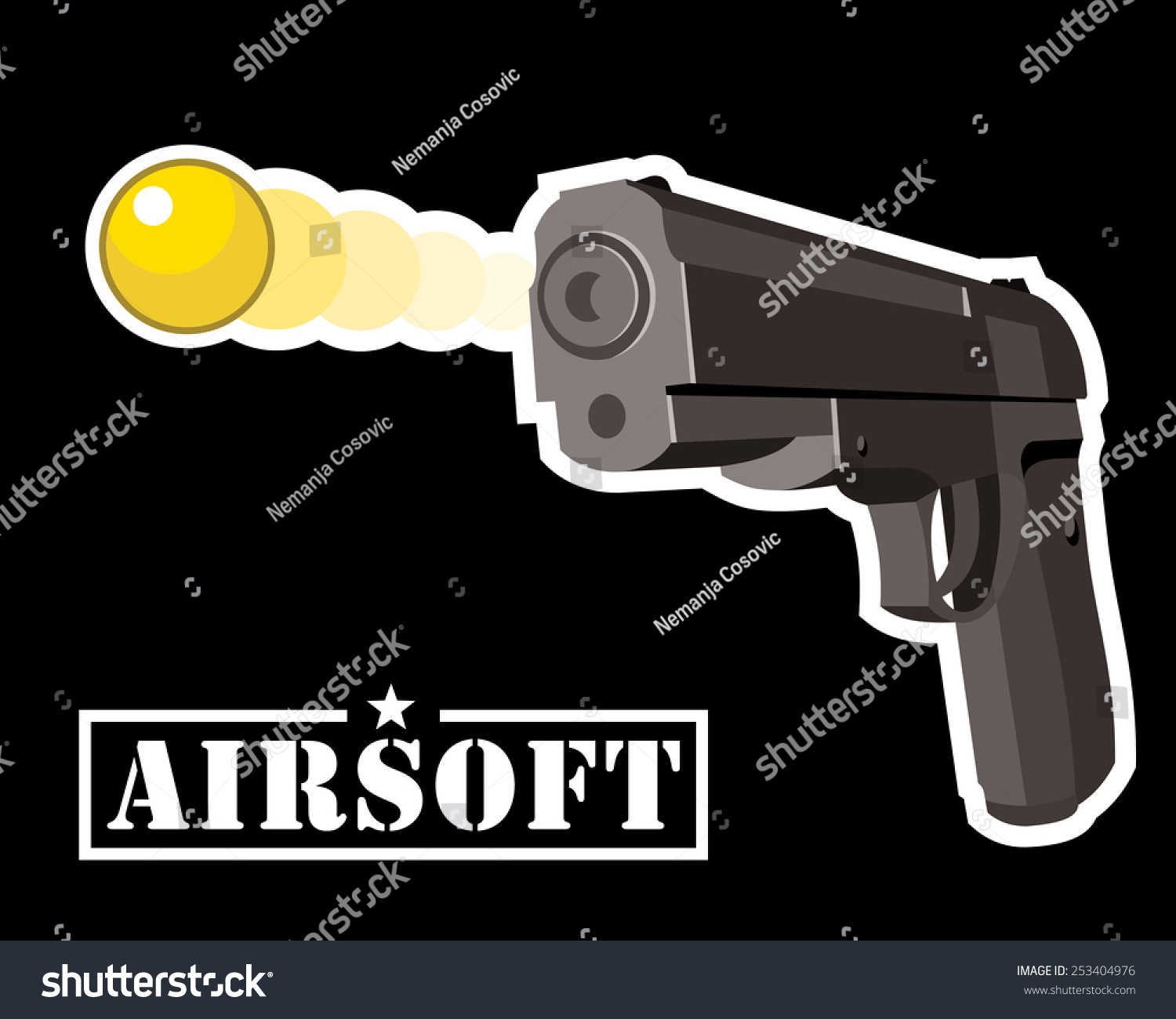 Airsoft Pistol Stock Vector 253404976 - Shutterstock