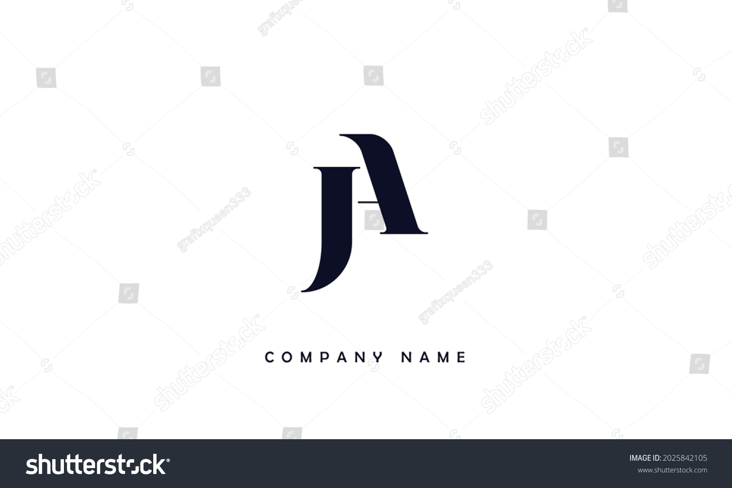 Aj Ja Alphabets Letters Logo Monogram: vetor stock (livre de direitos ...