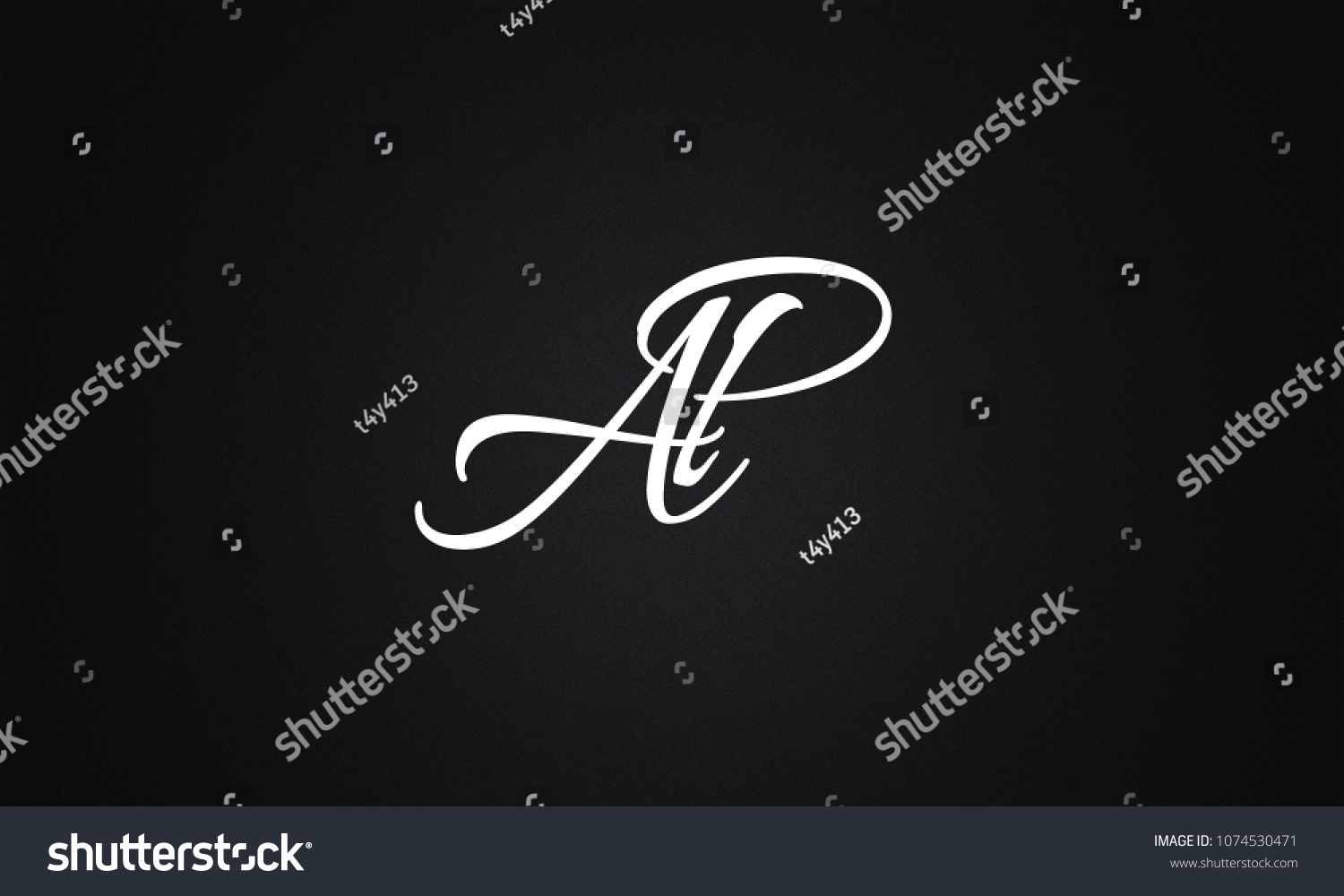 Aj Script Calligraphic Letter Logo Design Stock Vector (Royalty Free ...