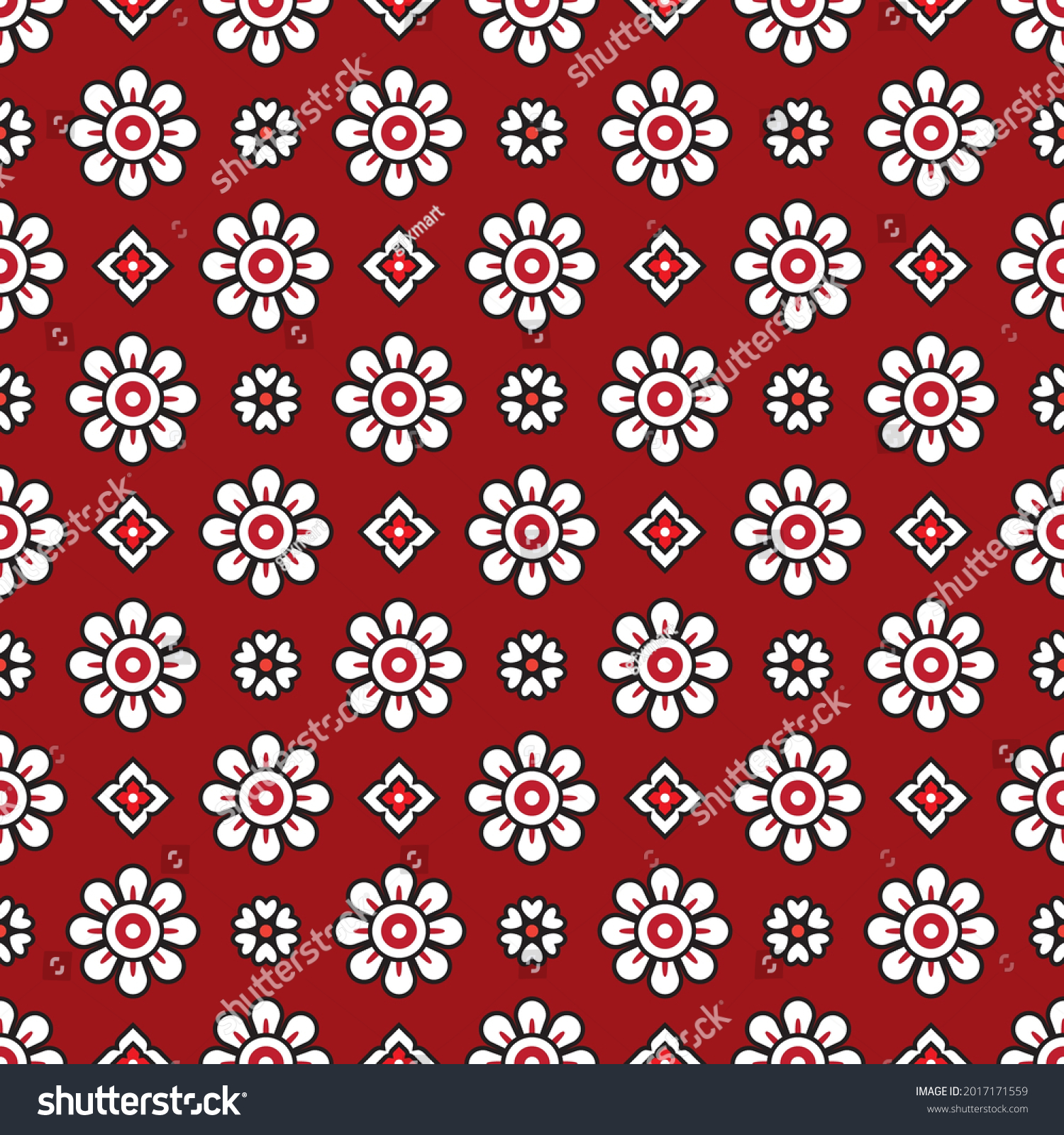 Ajrakh Floral Pattern Vector Illustration Stock Vector (Royalty Free ...