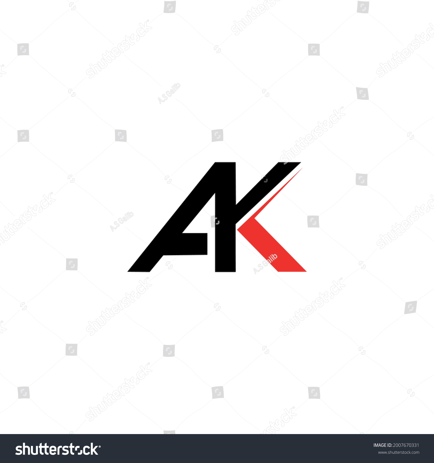 Ak Letter Logo Vector Design Stock Vector (Royalty Free) 2007670331 ...