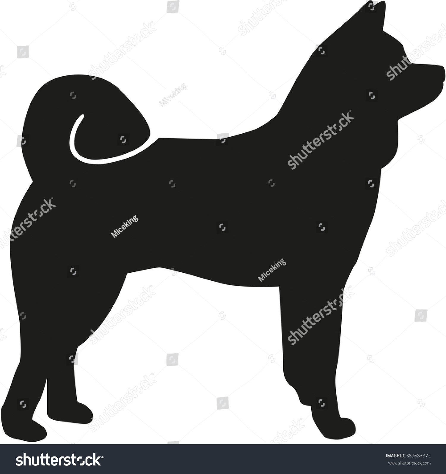 Akita Silhouette 스톡 벡터 369683372 - Shutterstock