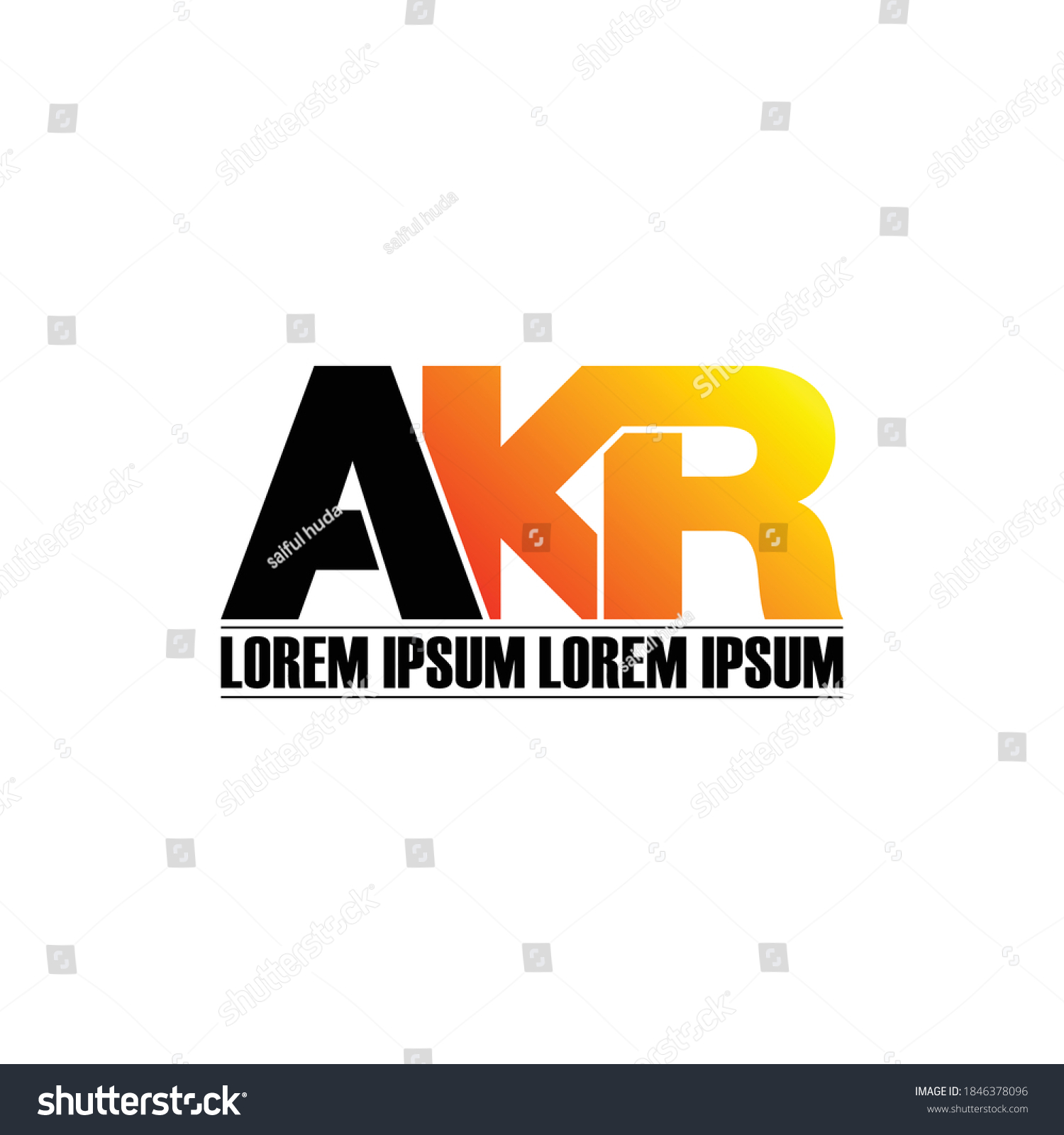 Akr Letter Monogram Logo Design Vector Stock Vector (Royalty Free ...